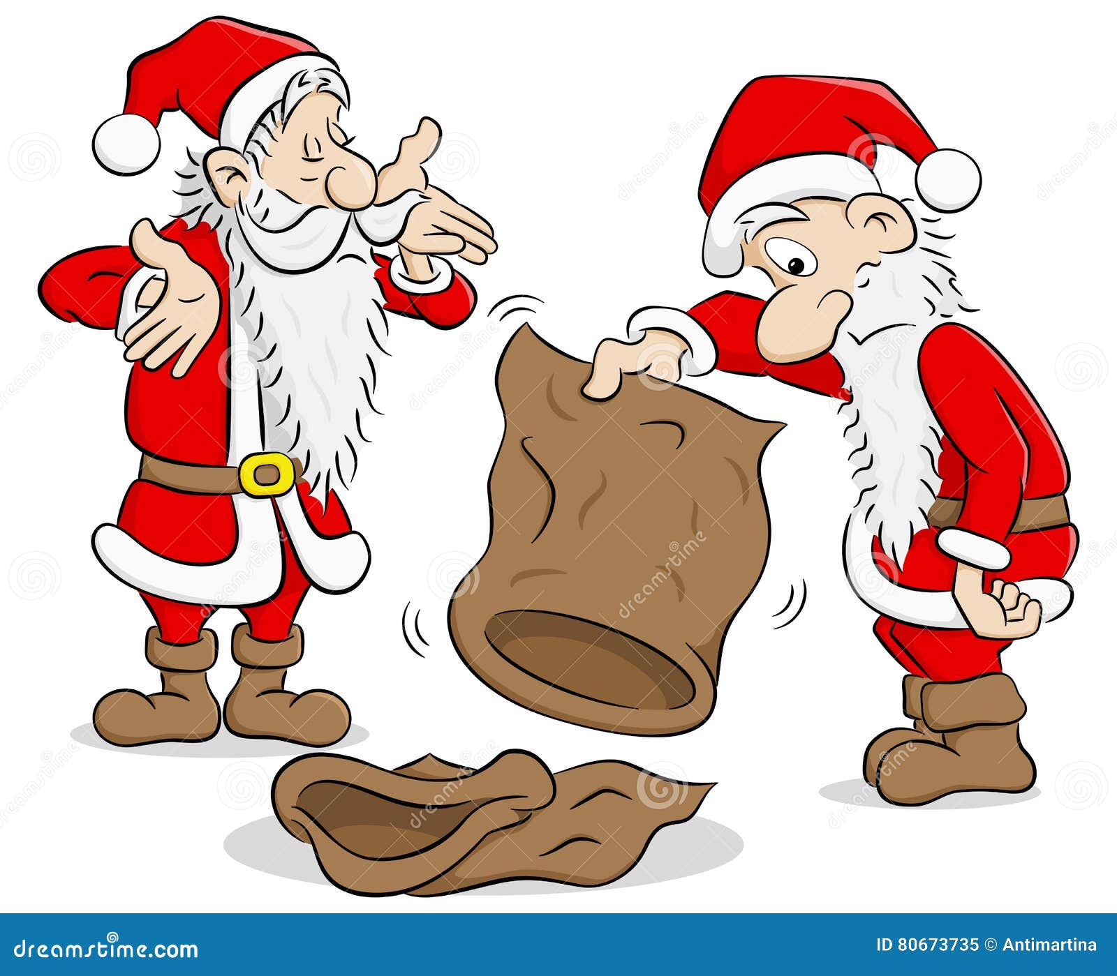 Santa Claus with Empty Bags Stock Vector - Illustration of expression ...