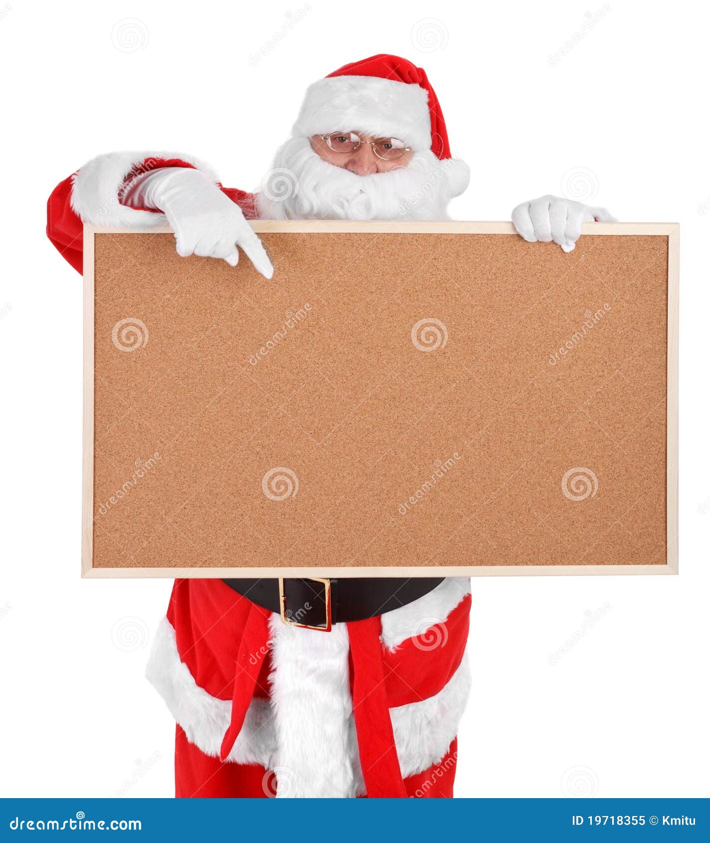 Santa Claus And Empty Bulletin Board Royalty-Free Stock Photo ...