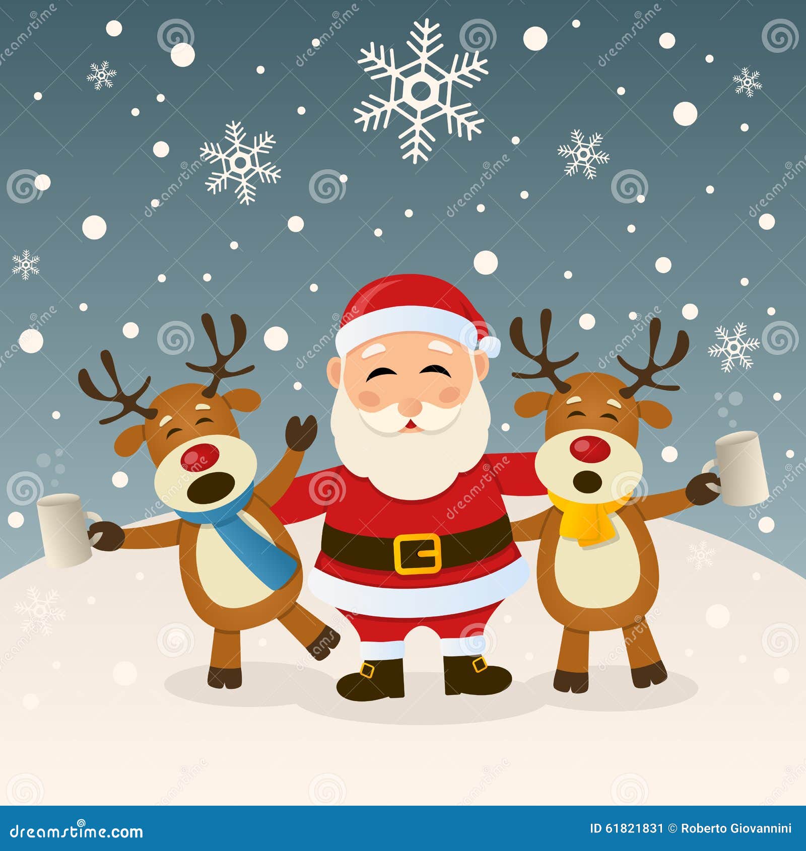Santa Claus et renne ivre illustration de vecteur. Illustration du ivre ...