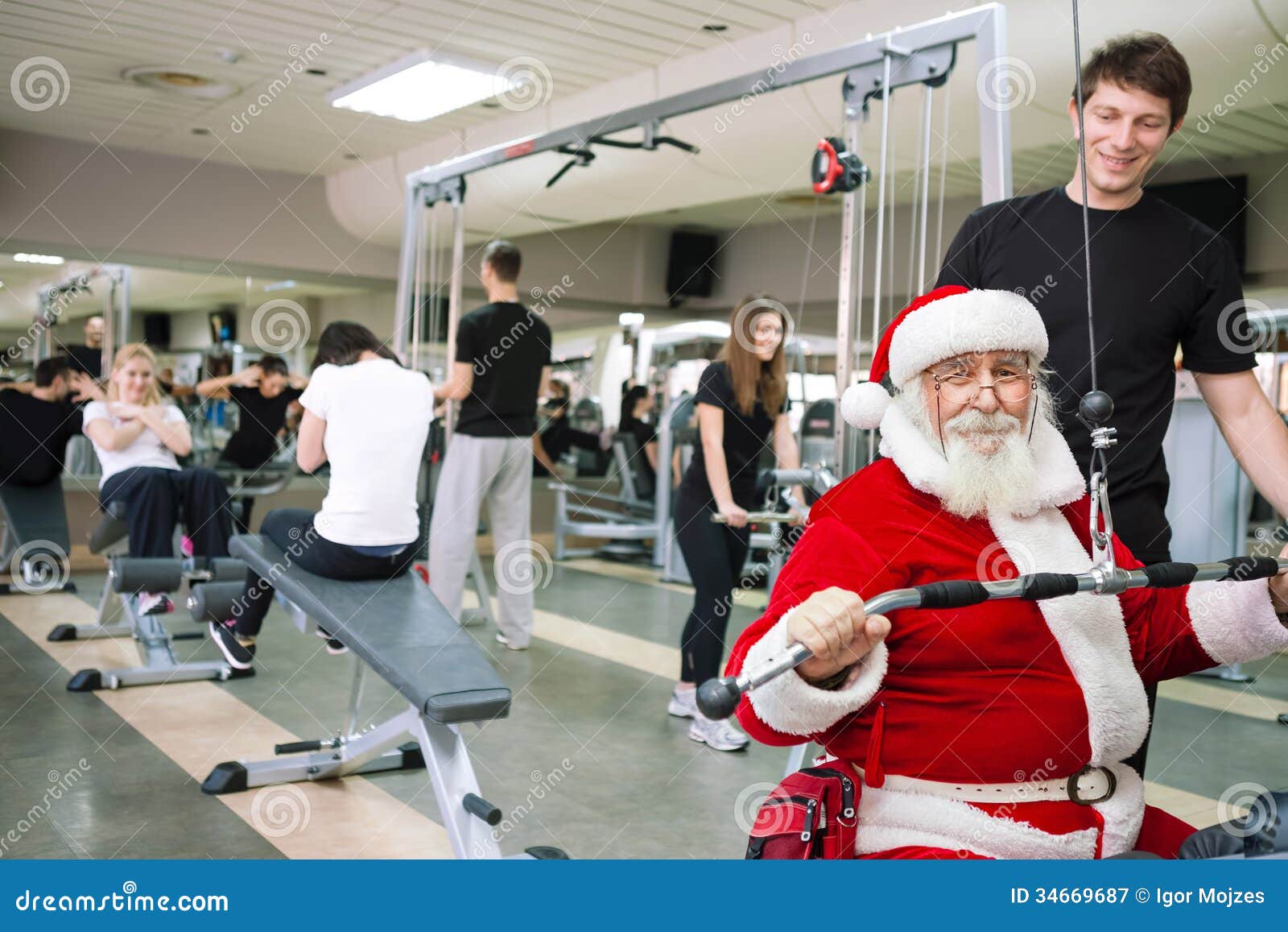Santa Claus Exercising Royalty Free Stock Photography - Image: 34669687