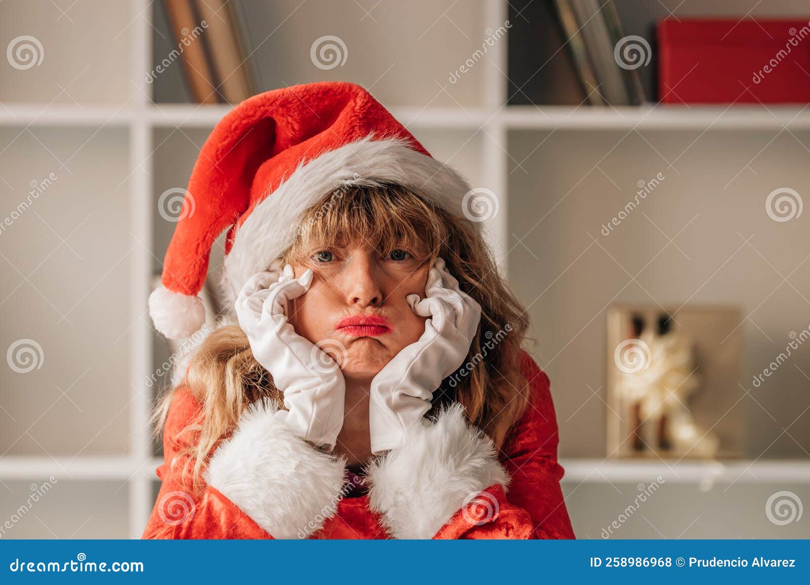 Santa Claus with Expression of Boredom Stock Photo - Image of expenses ...