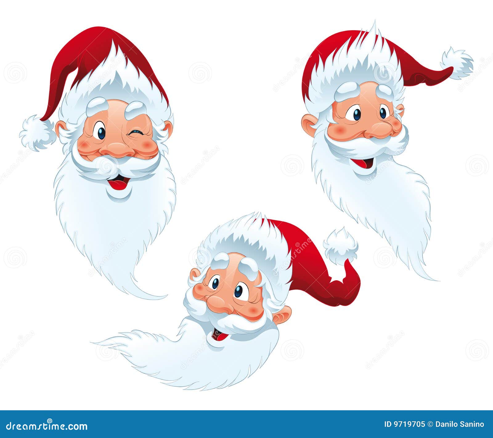 Santa Claus - expressions stock vector. Illustration of white - 9719705