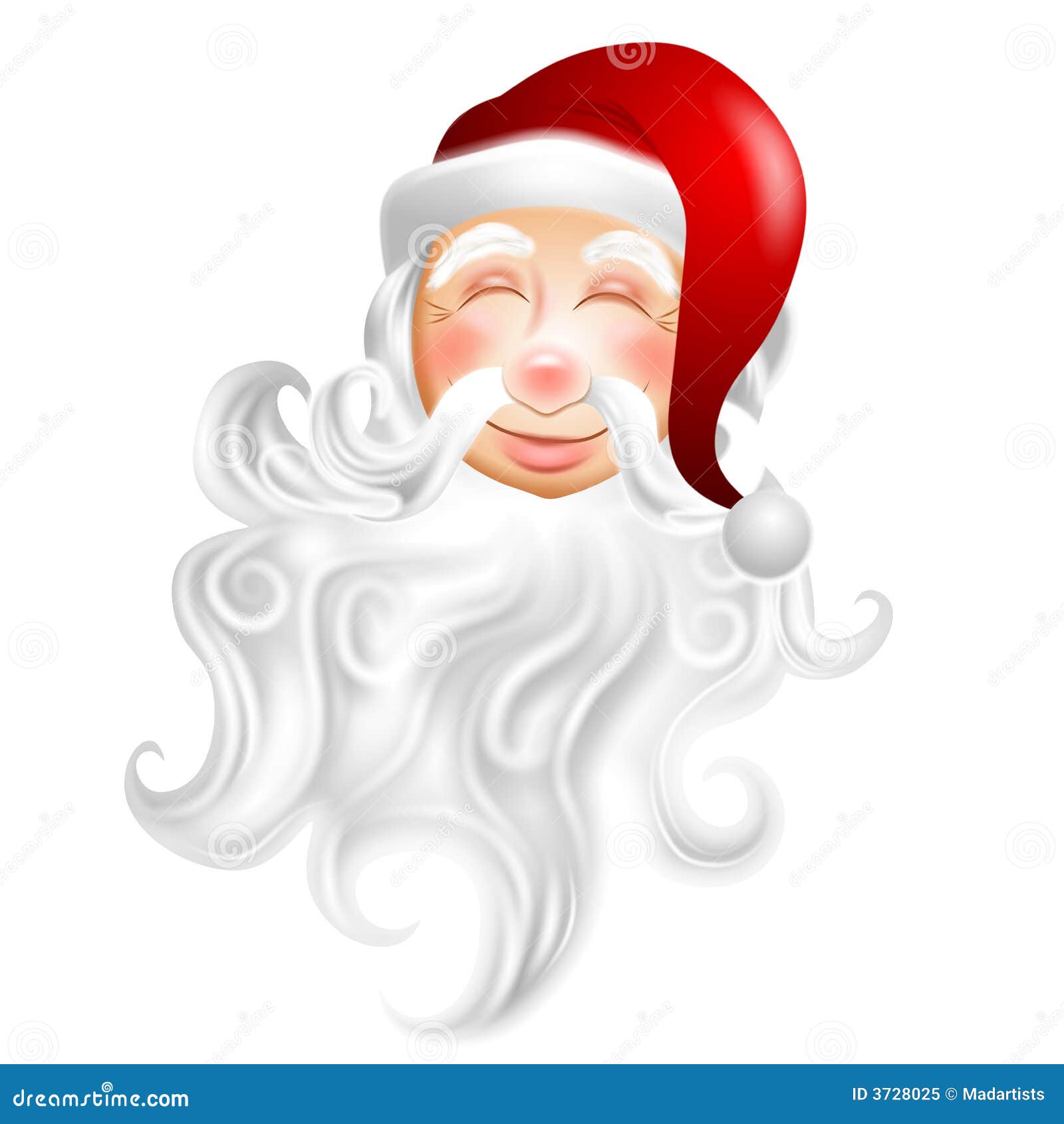 Santa Claus Face Portrait Isolated Stock Illustration - Illustration of ...