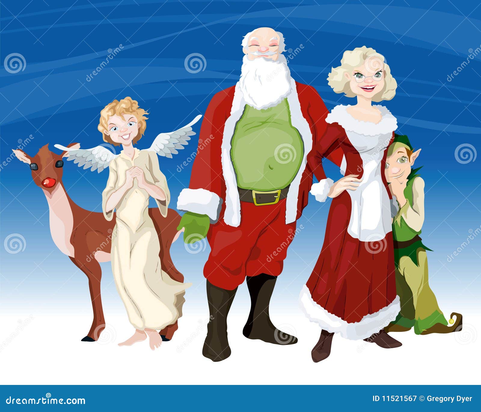 Santa Claus and the family stock vector. Illustration of year - 11521567