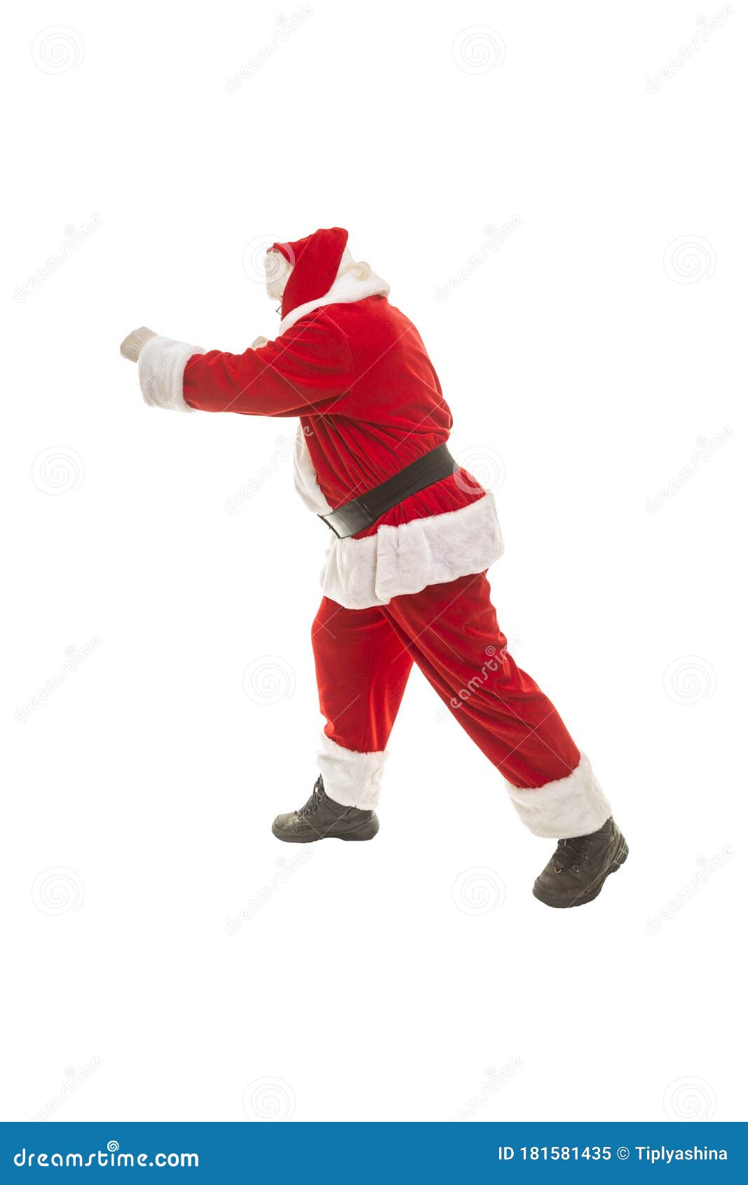 Santa Claus in a Fighting Stance Stock Image - Image of winter, full ...