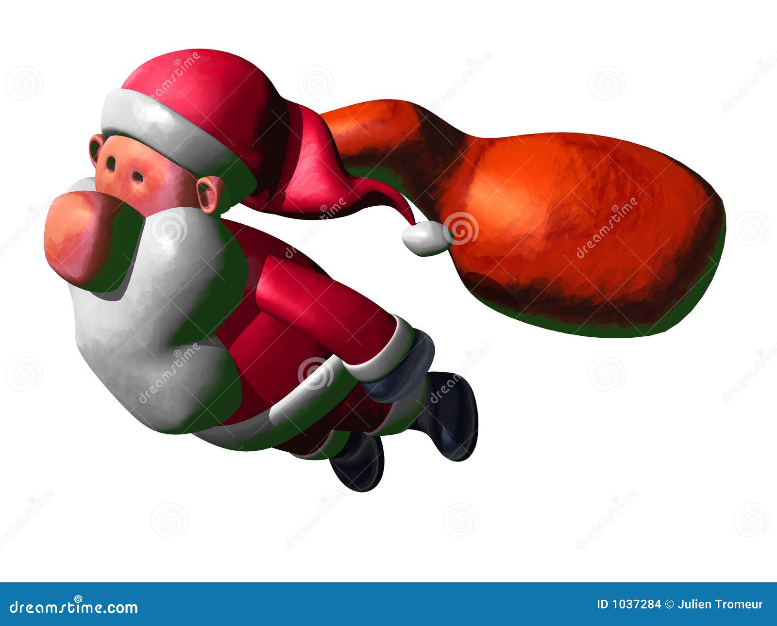 Santa Claus flying stock illustration. Illustration of jolly - 1037284