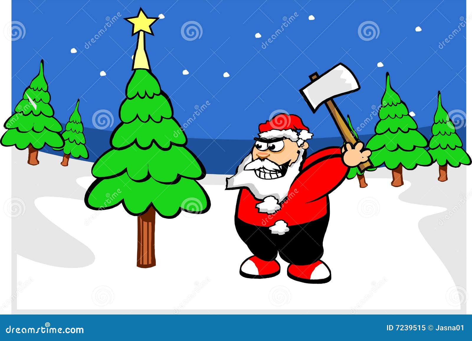 Santa claus in forest stock illustration. Illustration of surprise ...