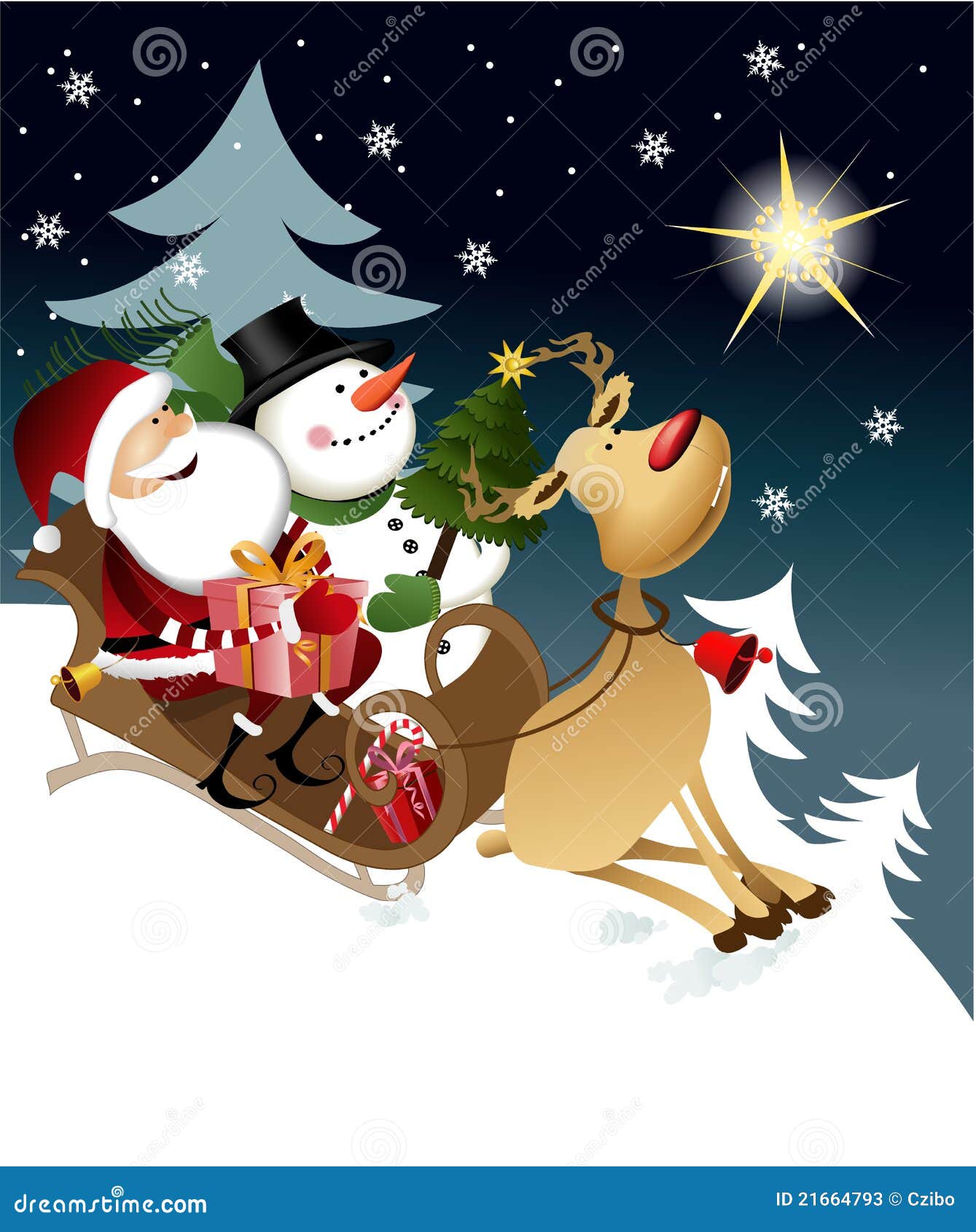 Santa Claus with friends stock vector. Illustration of decoration ...