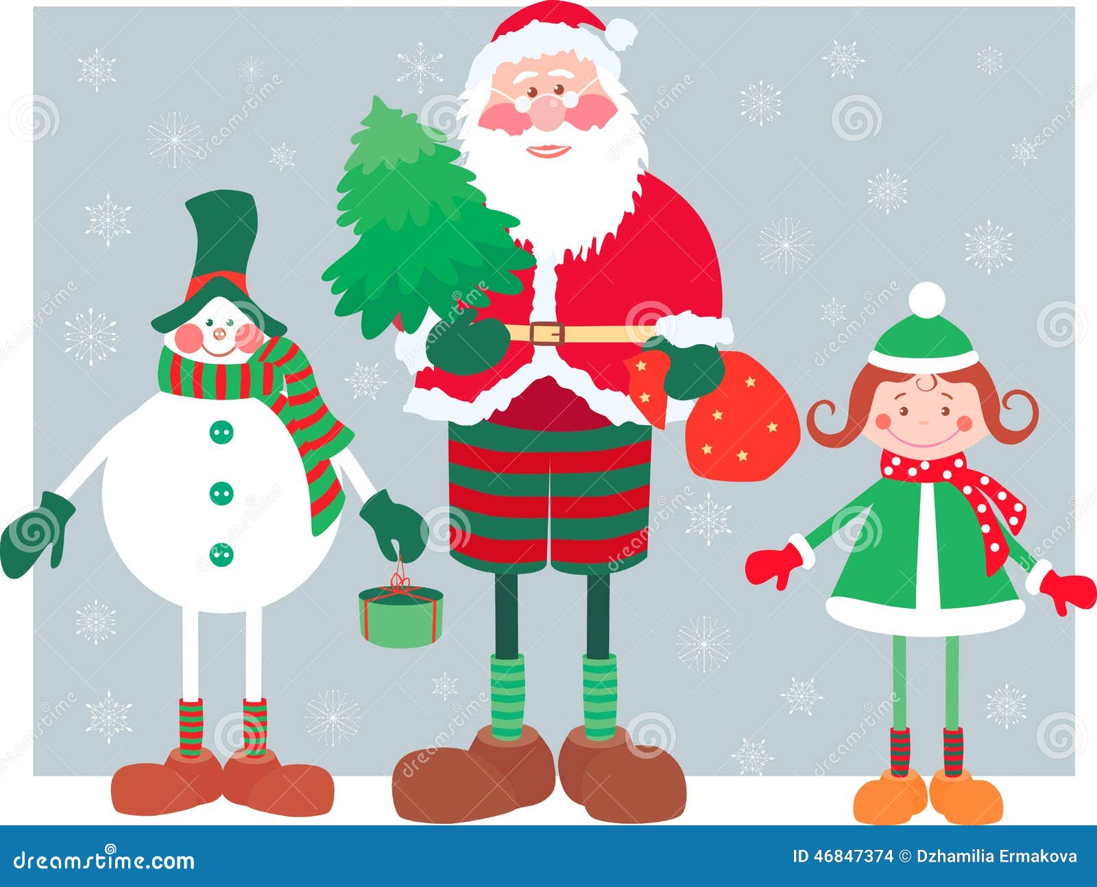 Santa Claus with the Friends Stock Vector - Illustration of santa ...