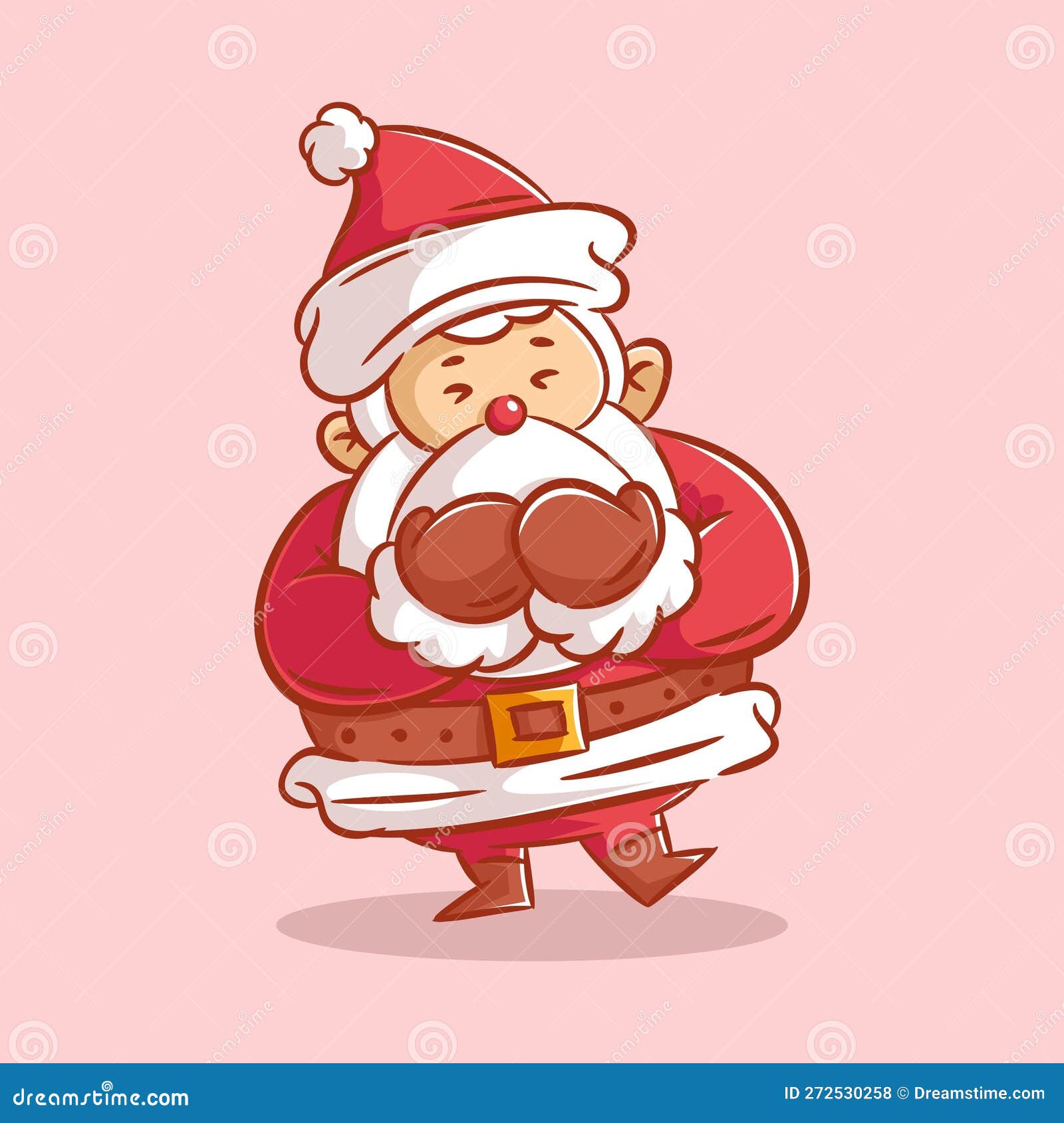 Santa Claus Funny Character Pose Laughing Stock Vector - Illustration ...