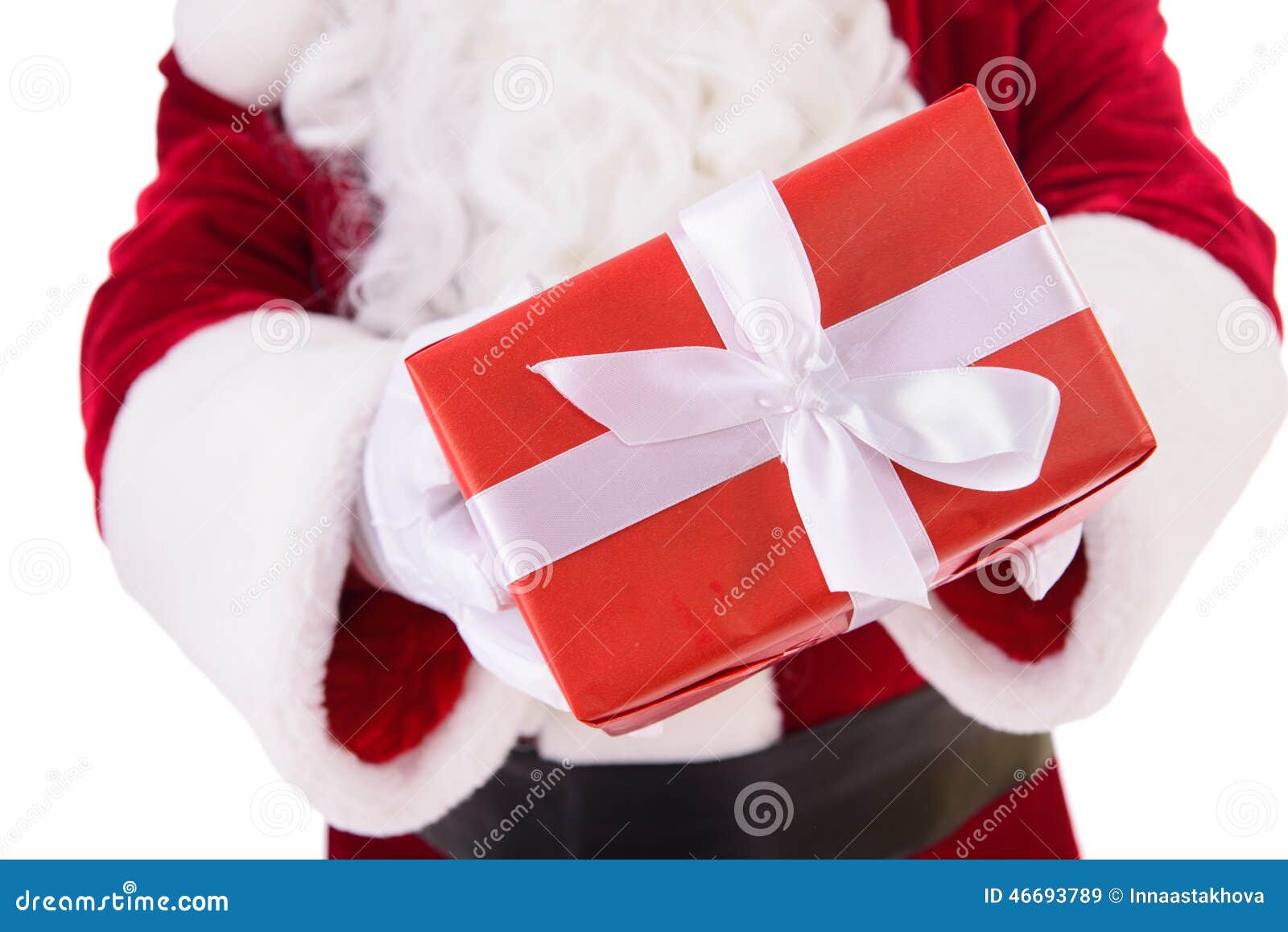 Santa Claus with gift box stock image. Image of xmas - 46693789