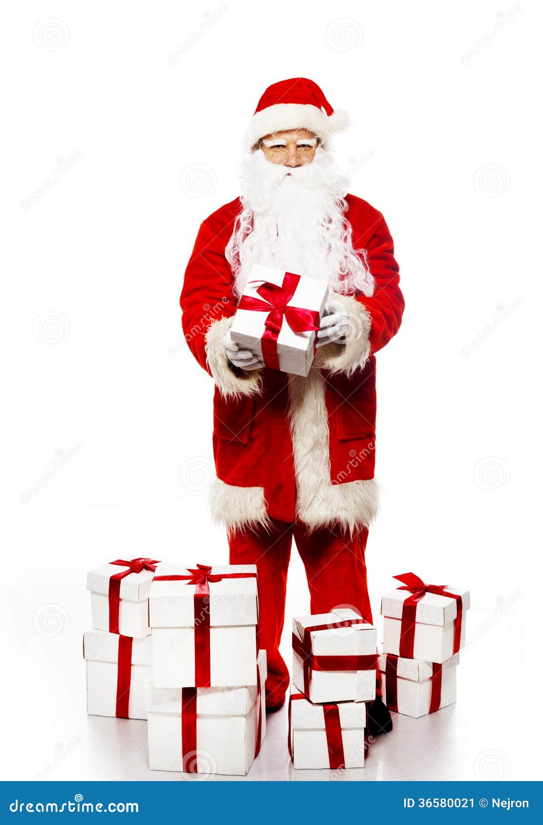 Santa Claus with Gift Boxes Stock Image - Image of face, celebration ...