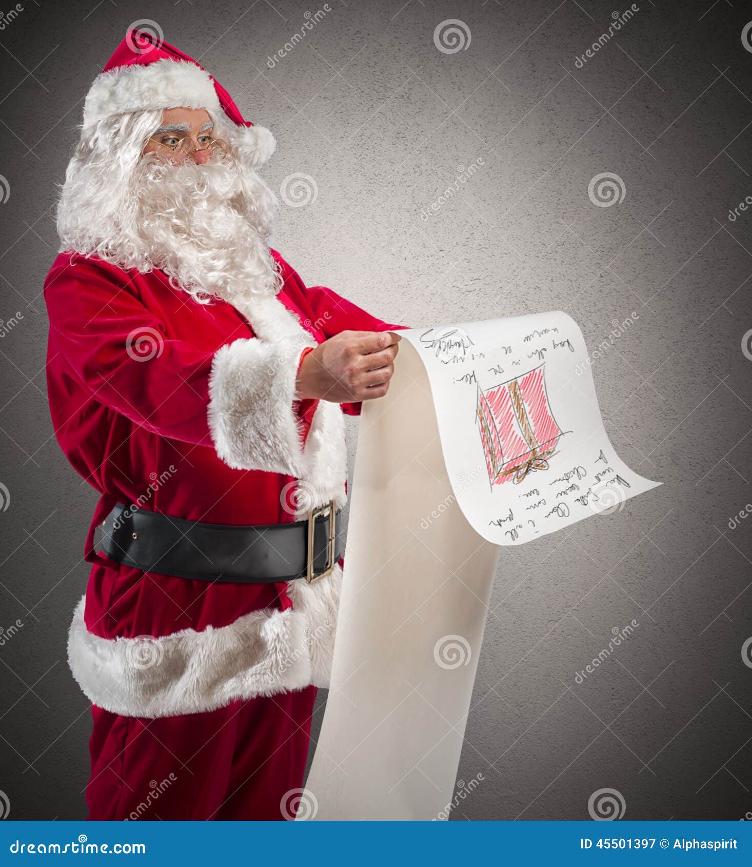 Santa Claus with Gifts List Stock Image - Image of communication ...