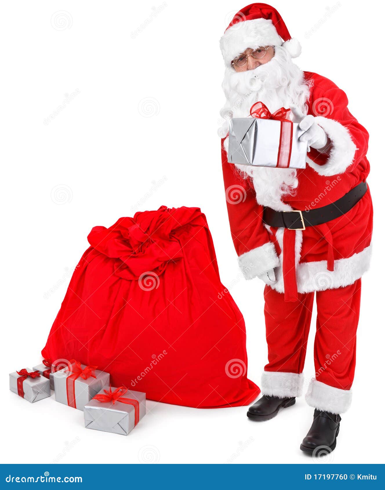 Santa Claus Gives a Present Stock Photo - Image of beard, saint: 17197760