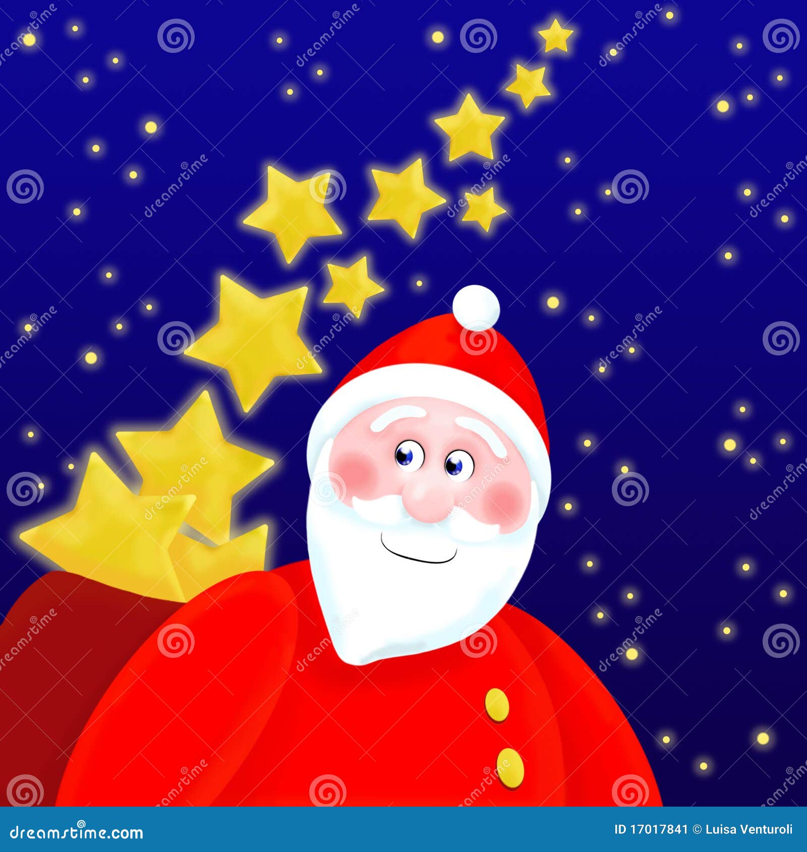 Santa Claus gives stars stock illustration. Illustration of character ...