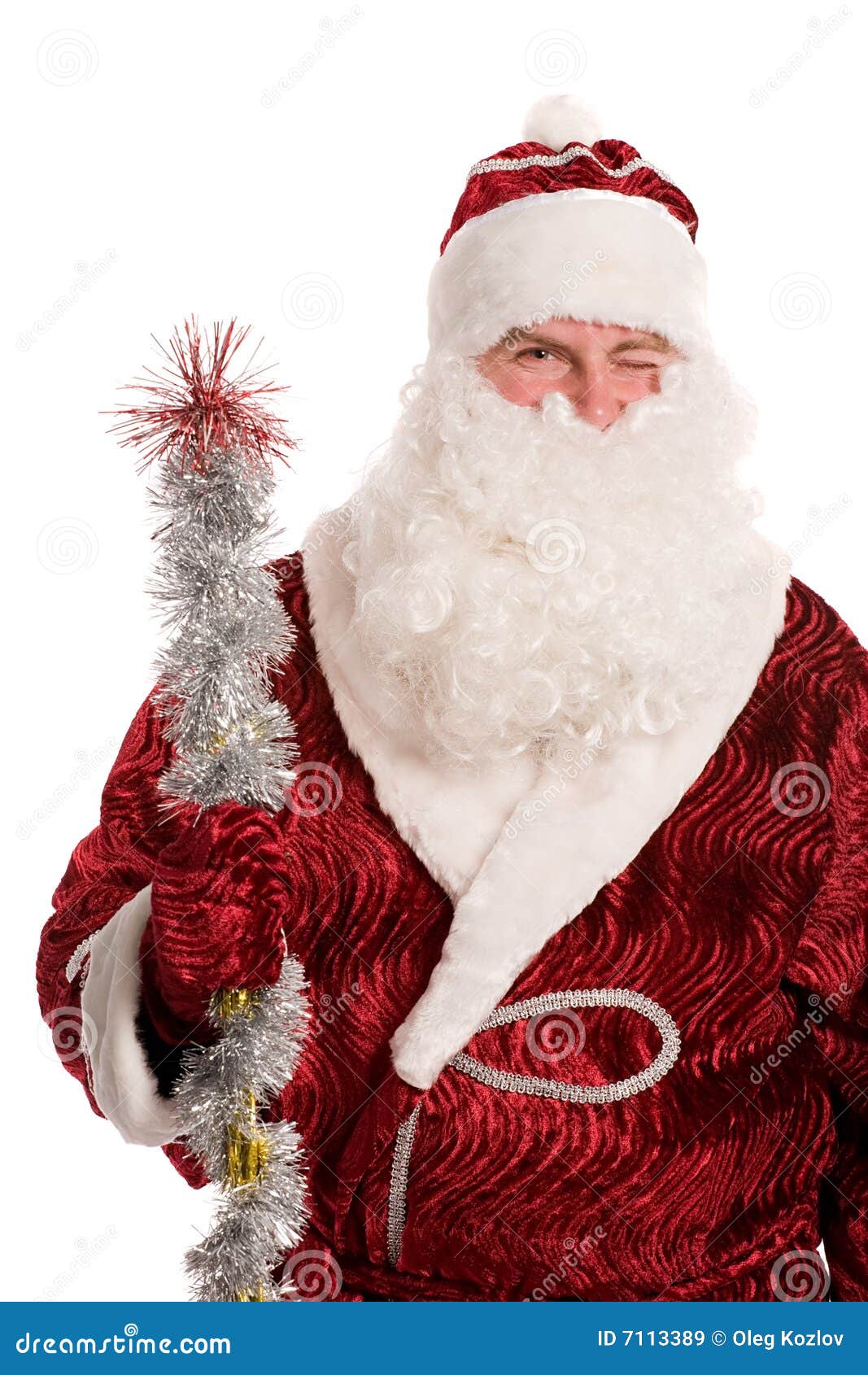 Santa Claus gives a wink stock image. Image of happy, holiday - 7113389