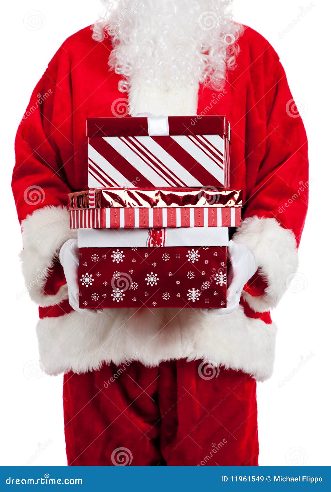 Santa Claus Giving Christmas Presents Stock Image - Image of season ...
