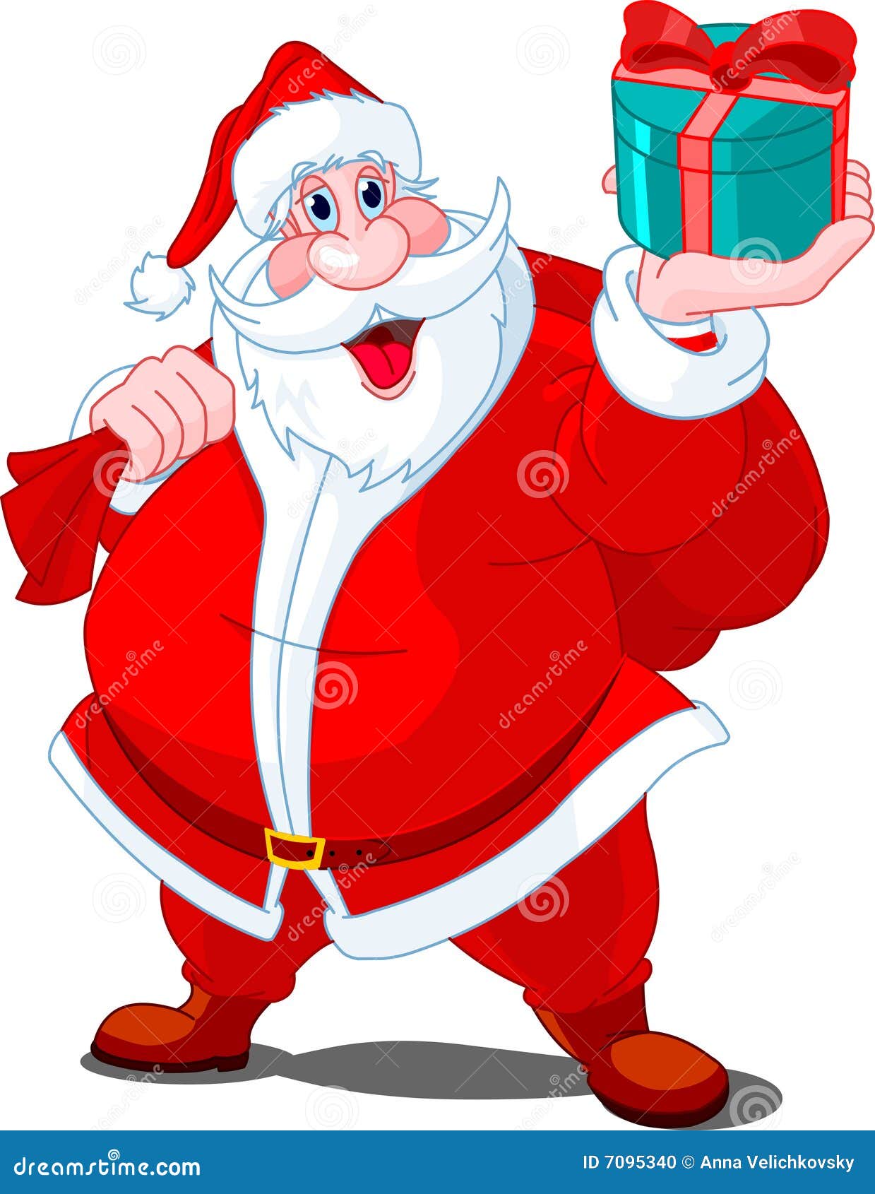 Santa Claus giving gift stock vector. Illustration of north - 7095340