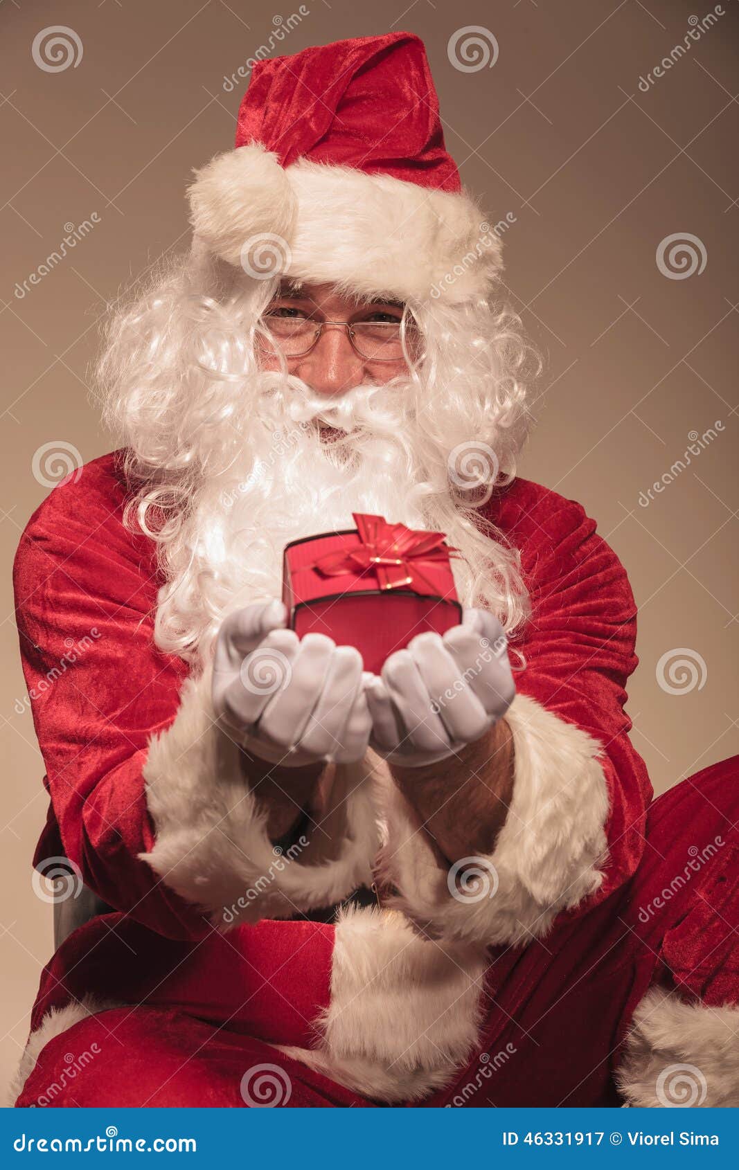 Santa Claus Giving You a Present Stock Image - Image of older, latin ...