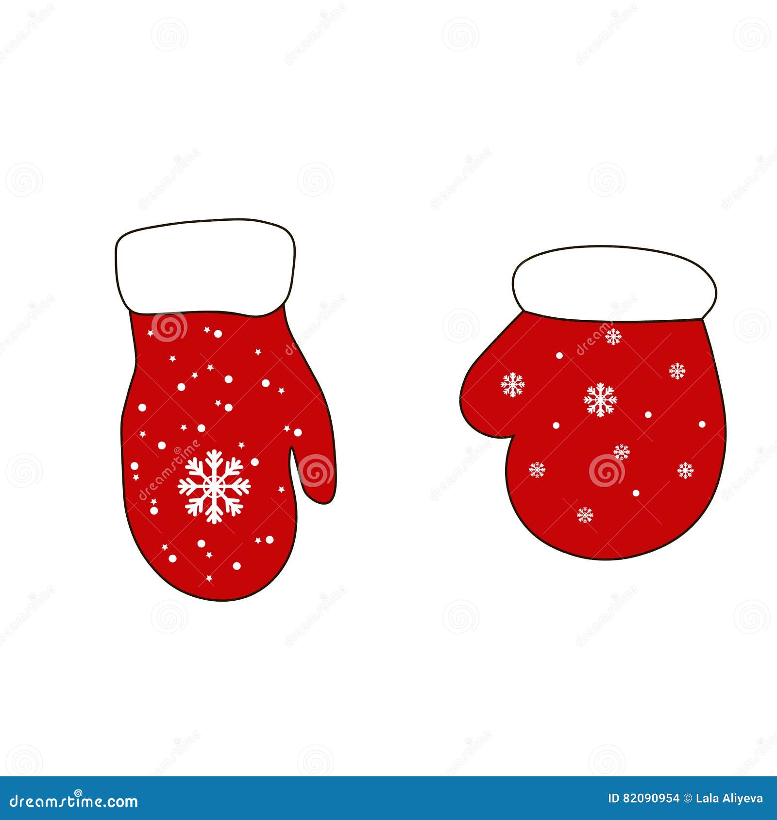Santa Claus Gloves, Mittens Illustration Stock Vector - Illustration of ...