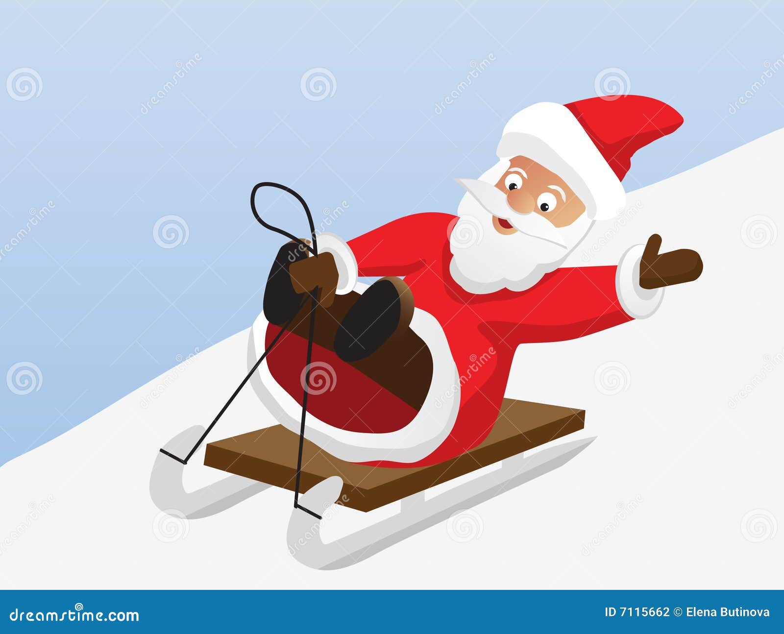 Santa Claus Goes on a Sledge Stock Vector - Illustration of cold, sled ...
