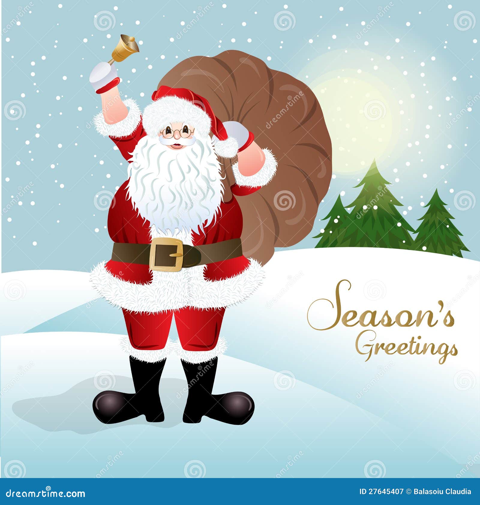 Santa Claus, Greeting Card Design Stock Vector - Illustration of ...