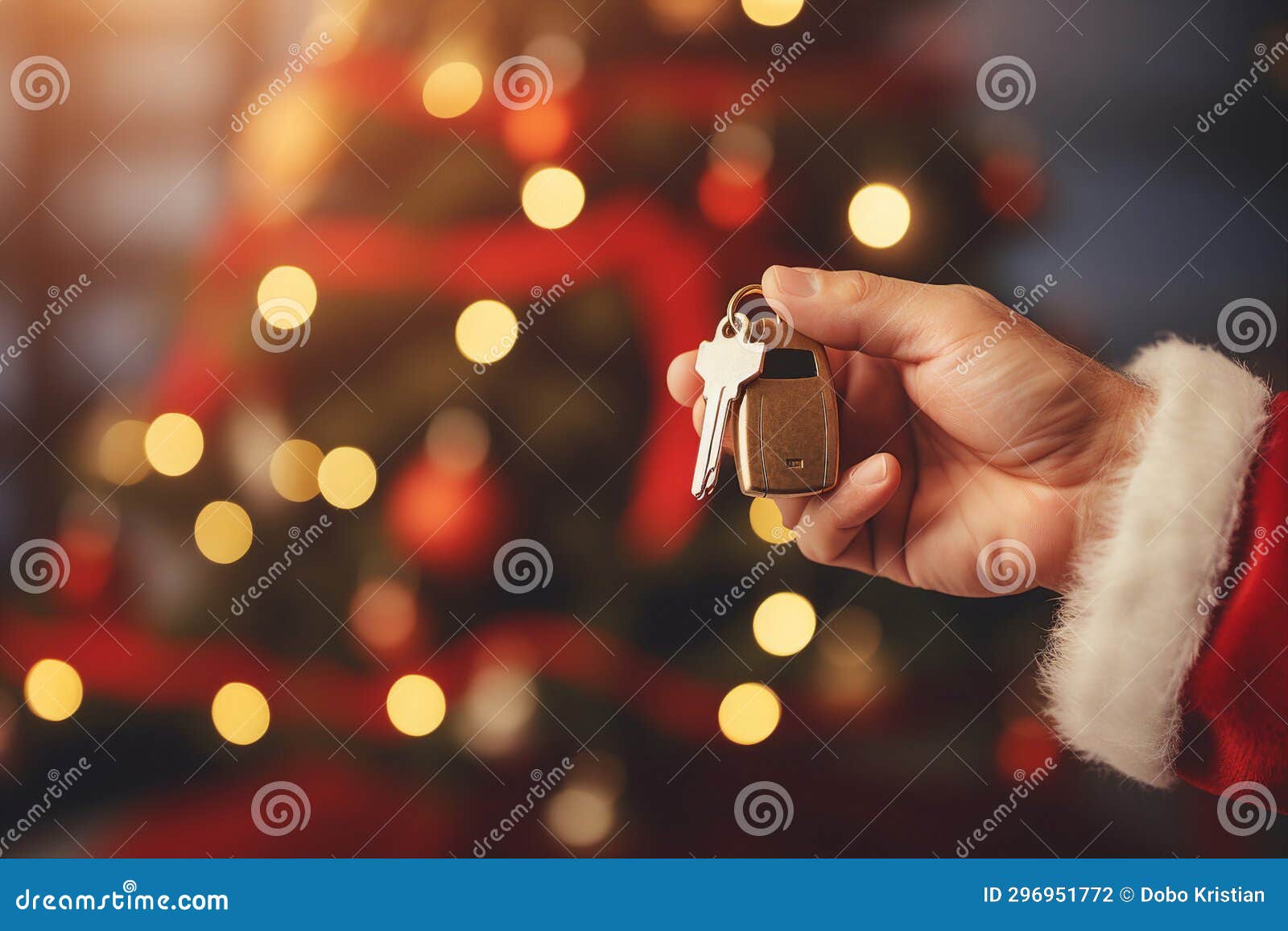 Santa Claus Hand Hold Car Key Stock Illustration - Illustration of ...