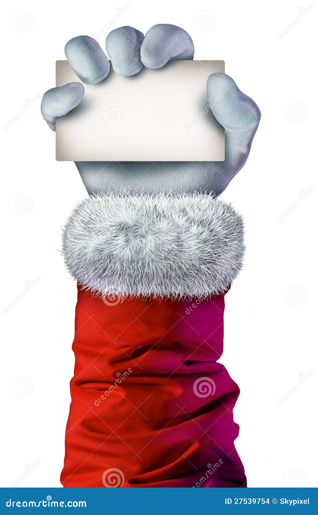 Santa Claus Hand Holding a Blank Sign Stock Illustration - Illustration ...