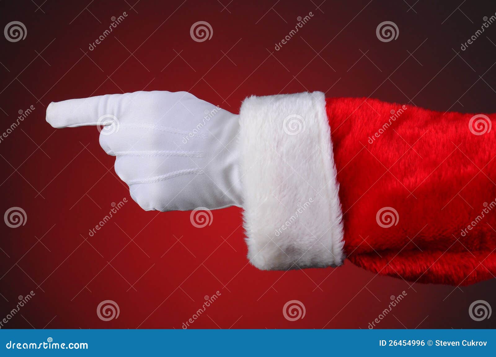 Santa Claus Hand Pointing stock photo. Image of xmas - 26454996