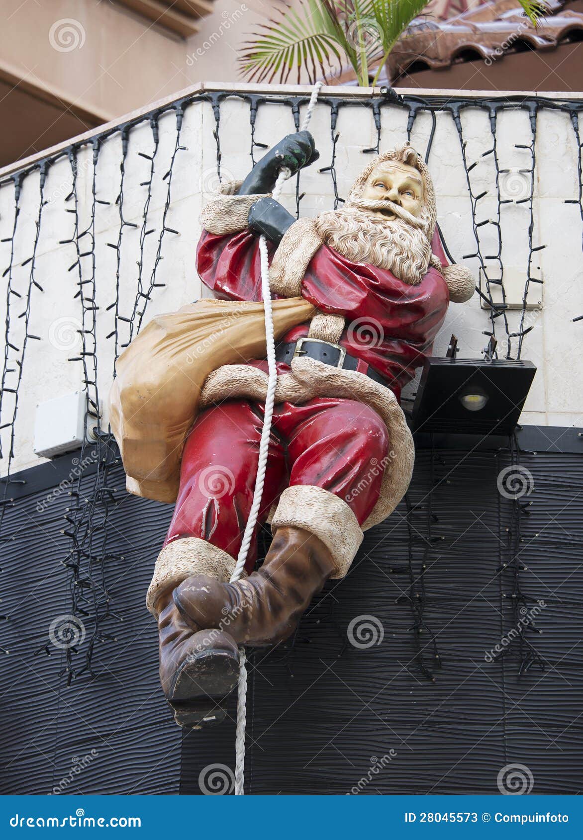 Santa Claus Hanging on a Rope Stock Image - Image of swing, winter ...