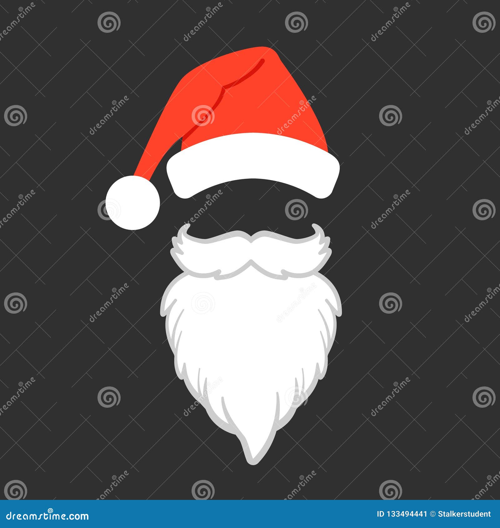Santa Claus Hat and Beard. Santa Claus Vector Illustration. Stock ...