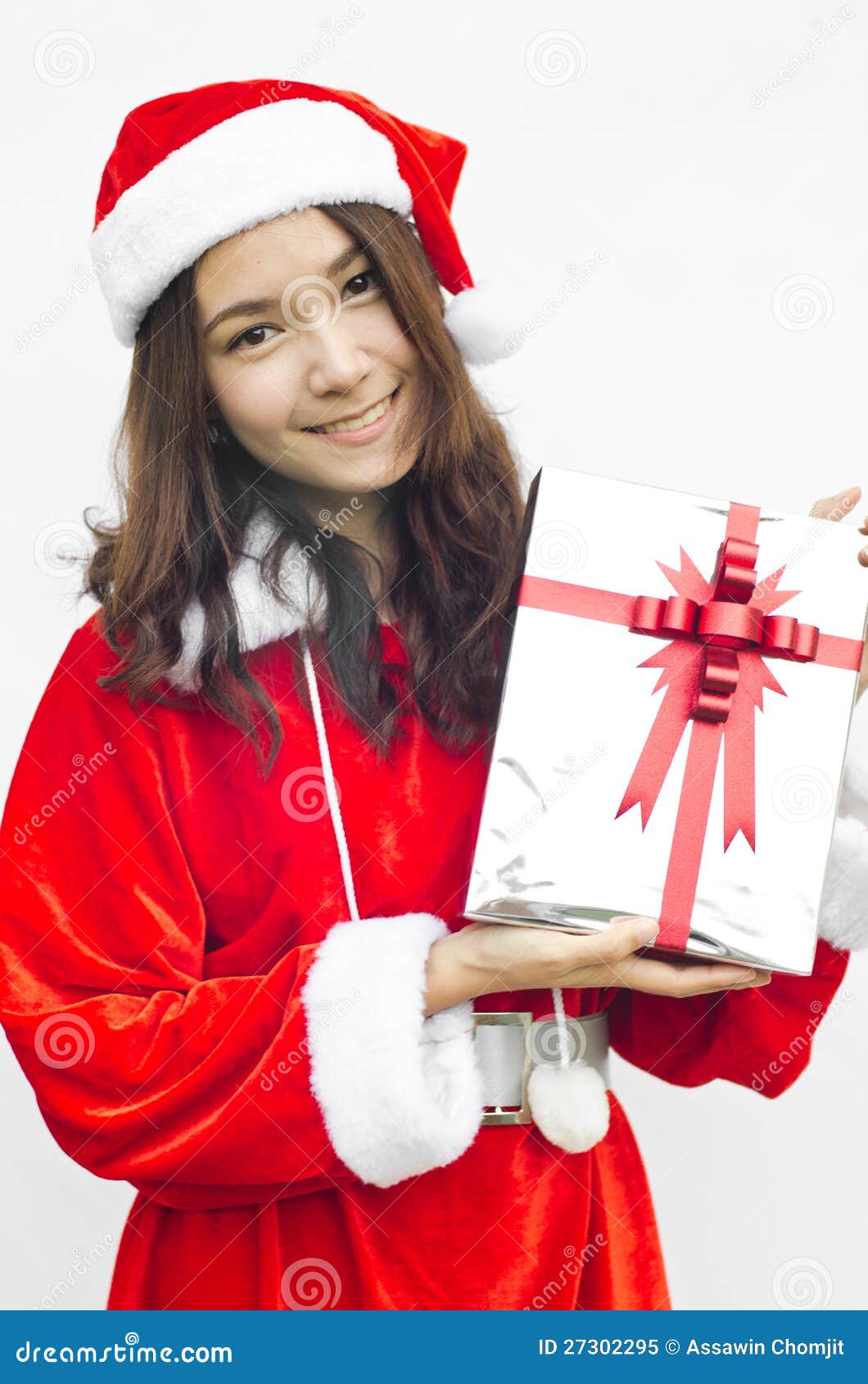 Santa Claus Hat with Grey Christmas Stock Image - Image of gift ...