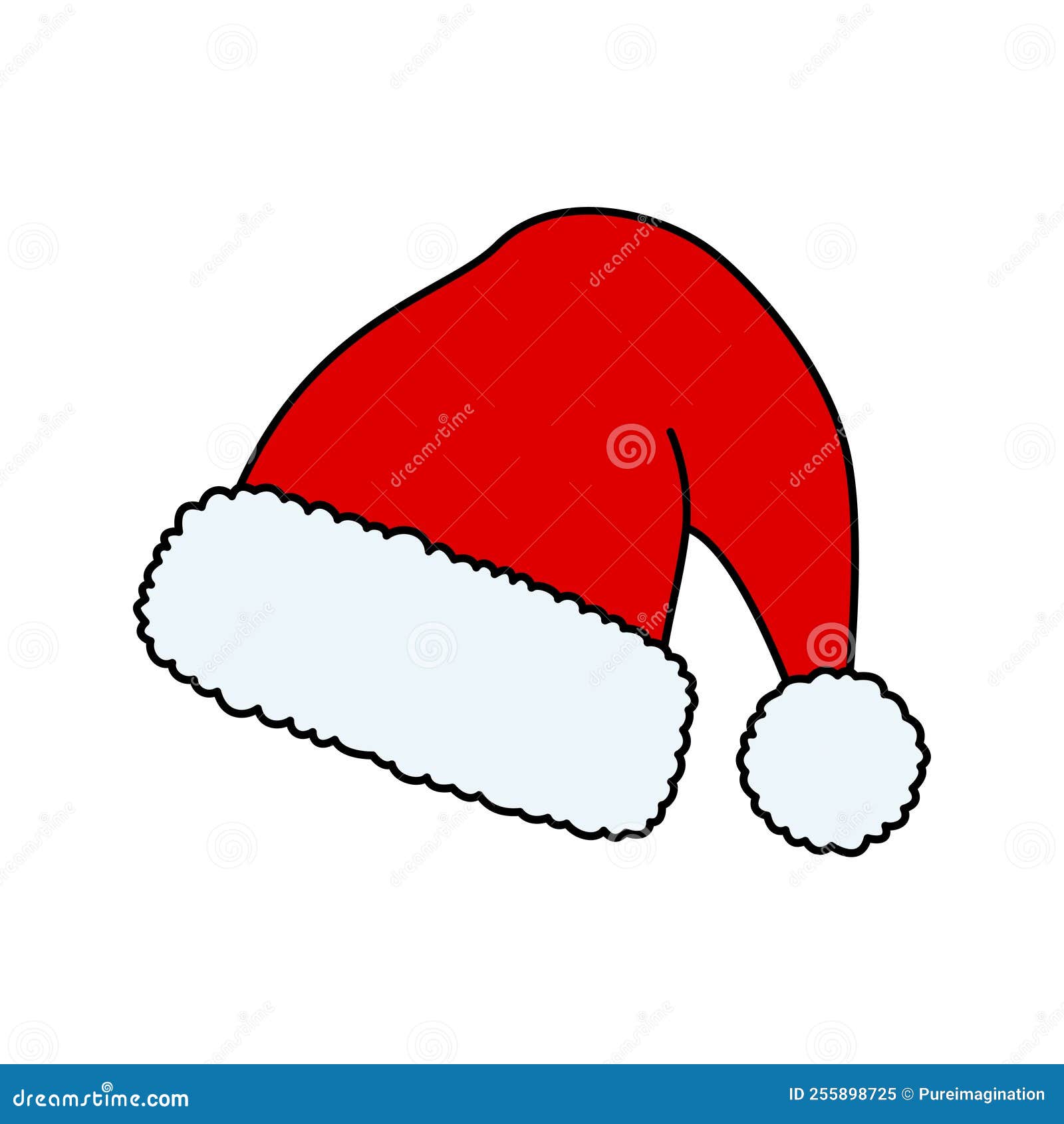 Santa Claus Hat Isolated, Illustration Stock Vector - Illustration of ...