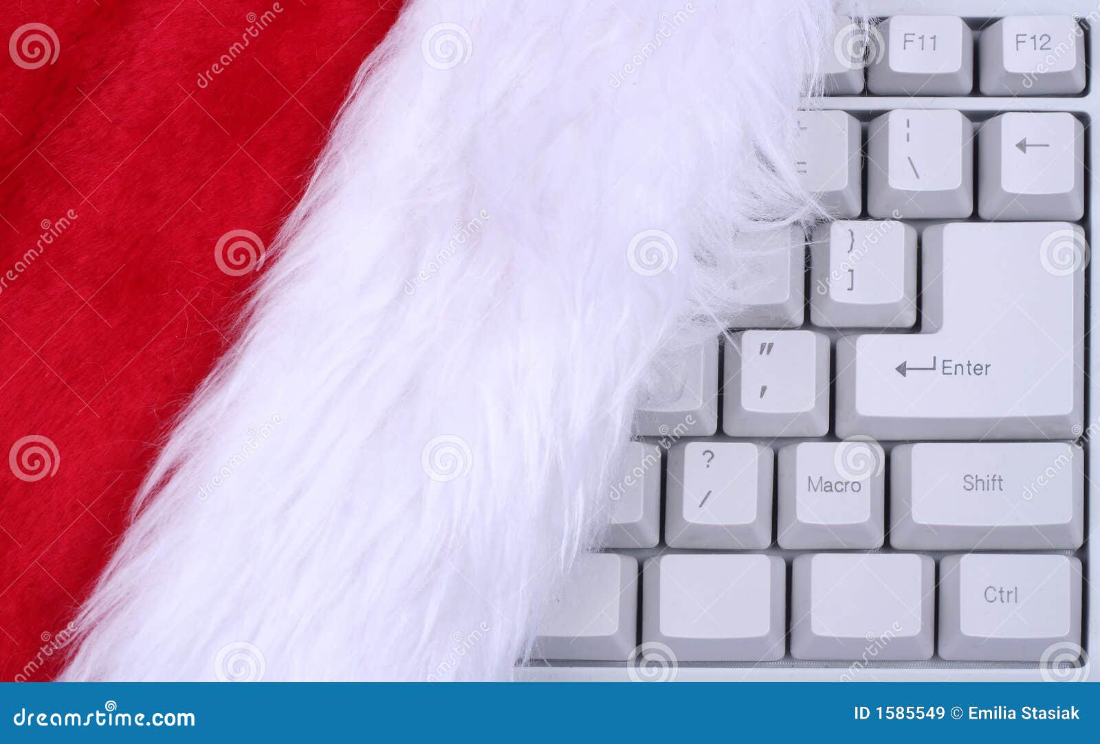 Santa Claus Hat on Keyboard Stock Image - Image of details, covering ...