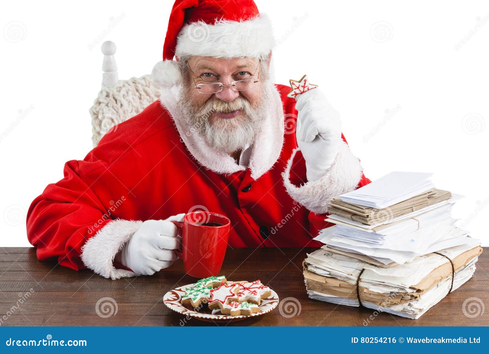 Santa Claus Having a Cup of Coffee Stock Photo - Image of festivity ...