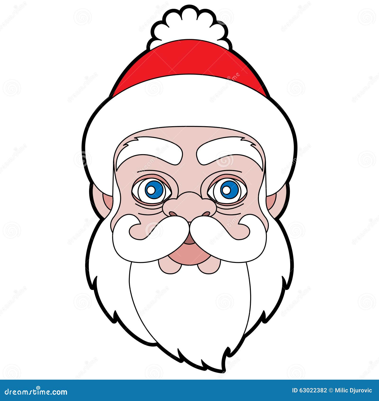 Santa Claus head stock vector. Illustration of expression - 63022382