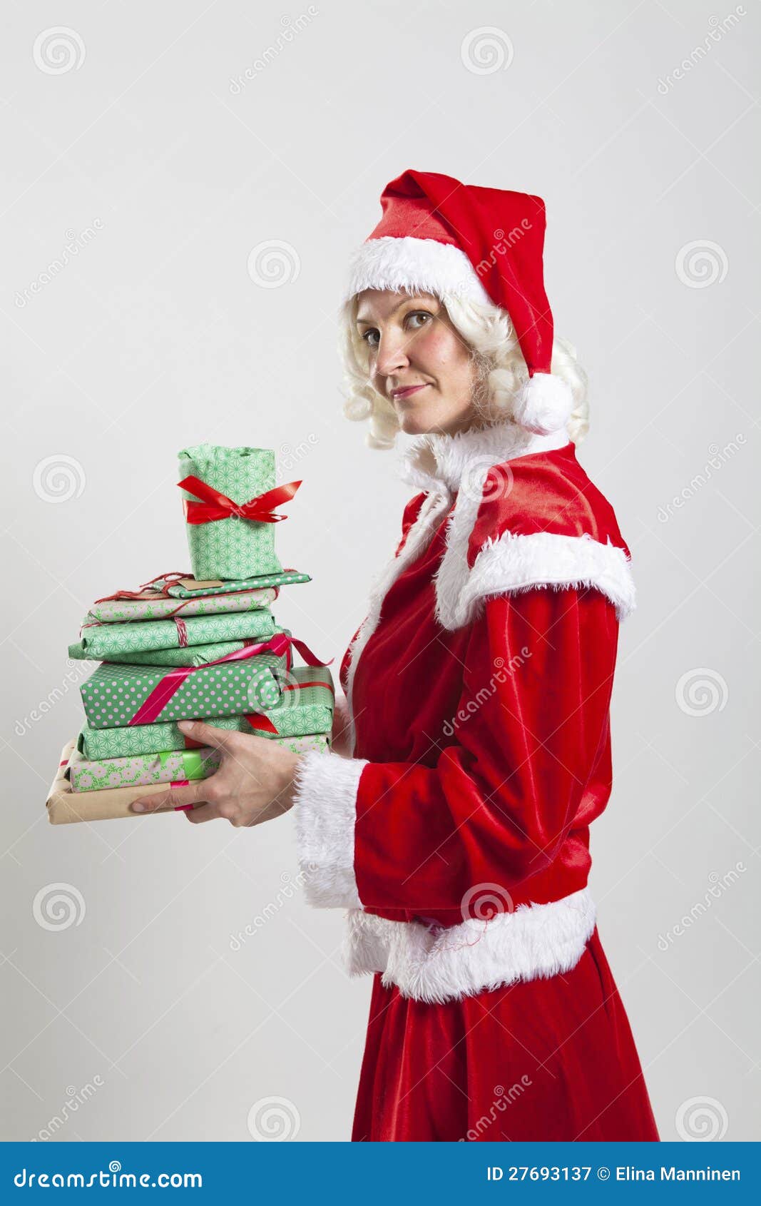 Santa Claus helper elf stock image. Image of holding - 27693137