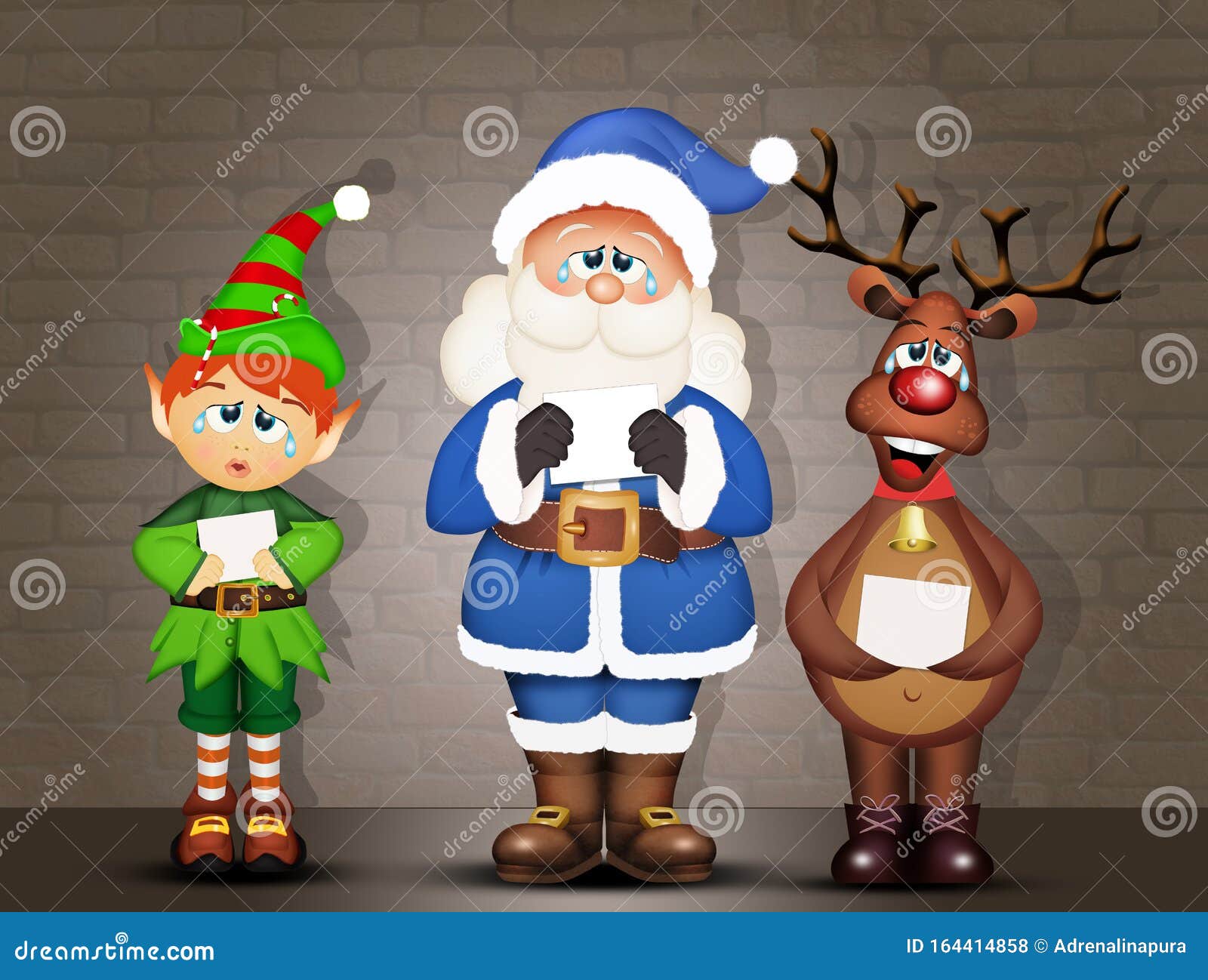 Arrested Santa, Reindeer, Elves Vector | CartoonDealer.com #22213901