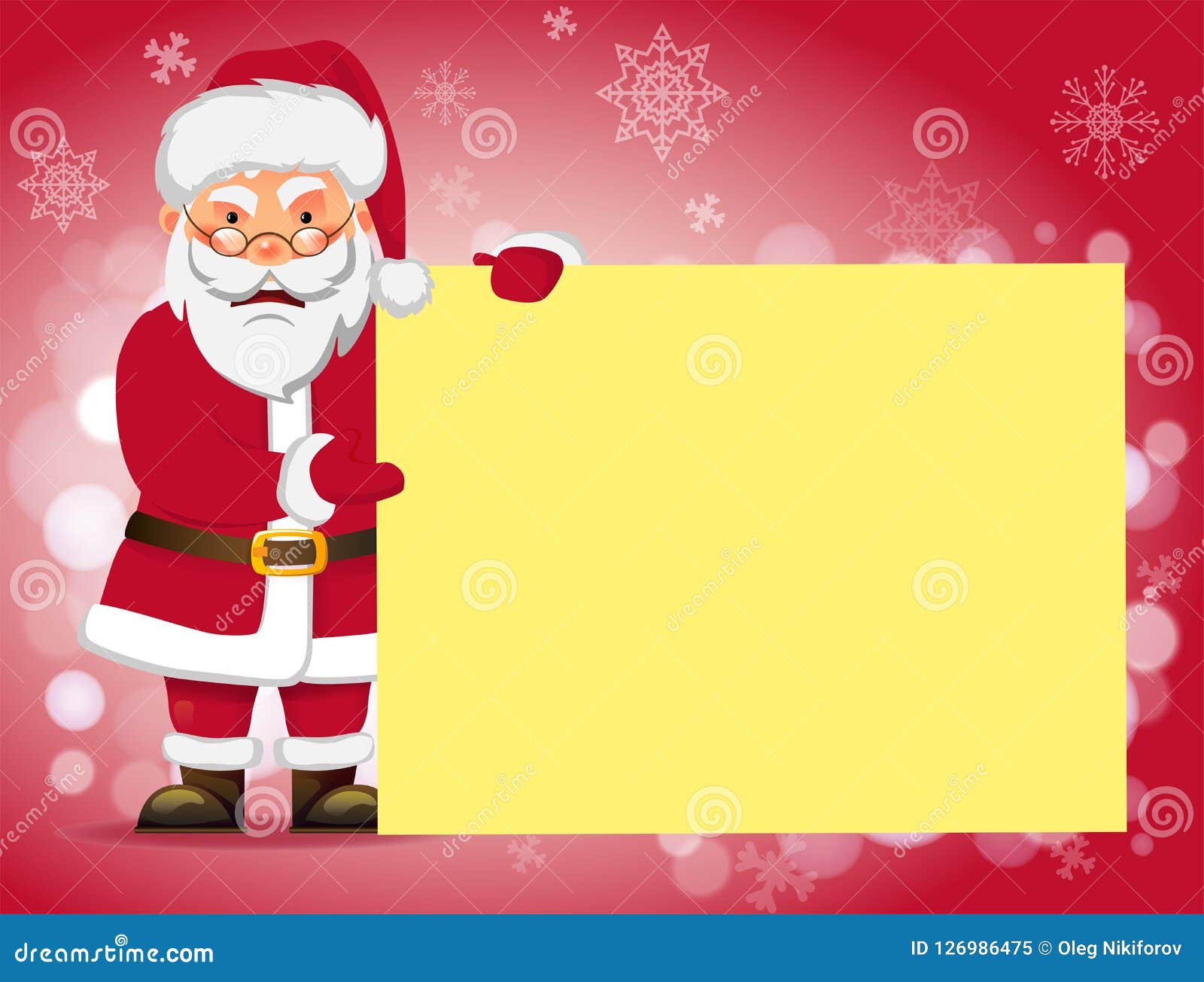 Santa Claus holding banner stock vector. Illustration of billboard ...