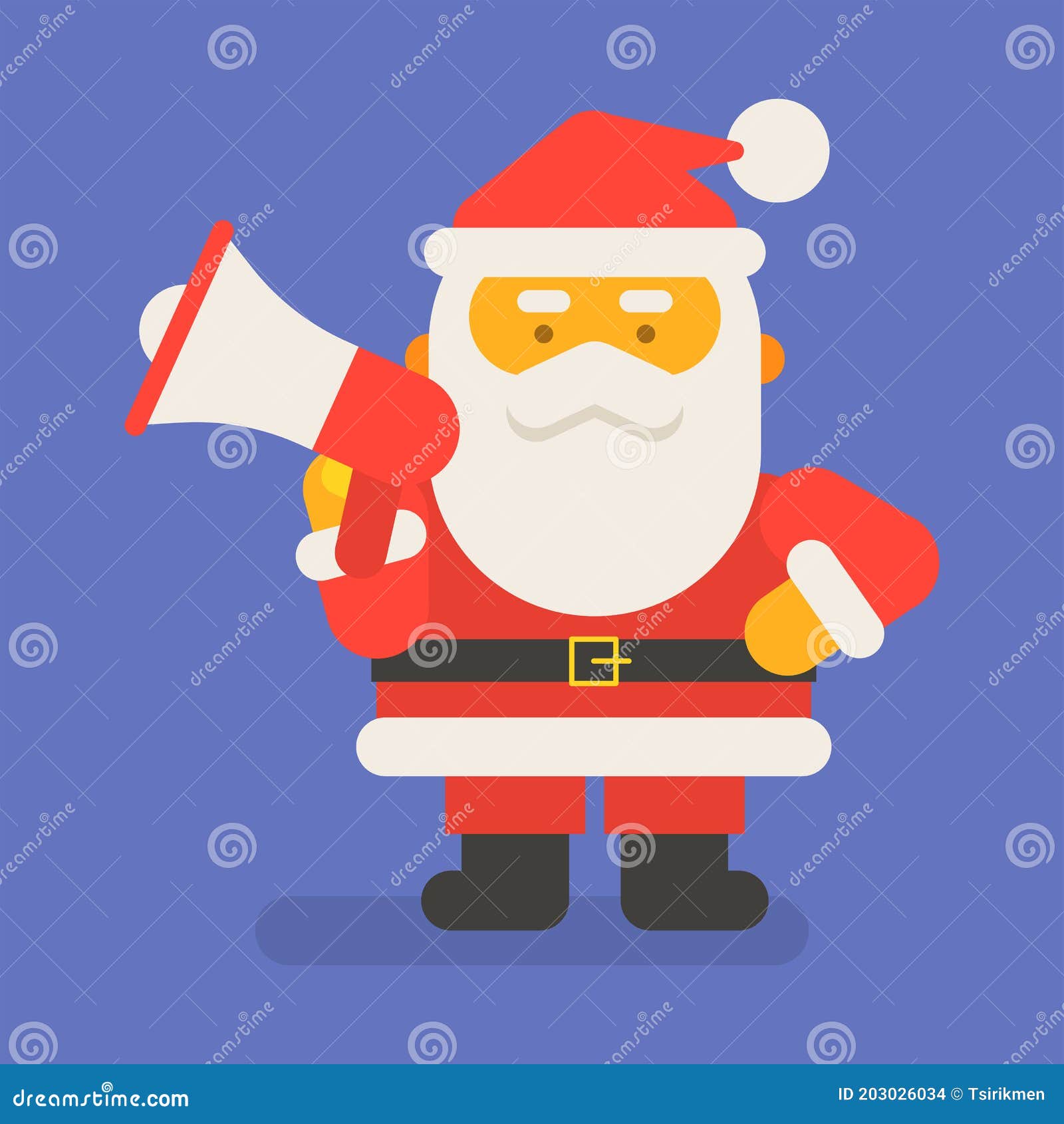Santa Claus Holding Megaphone. Vector Character Stock Vector ...