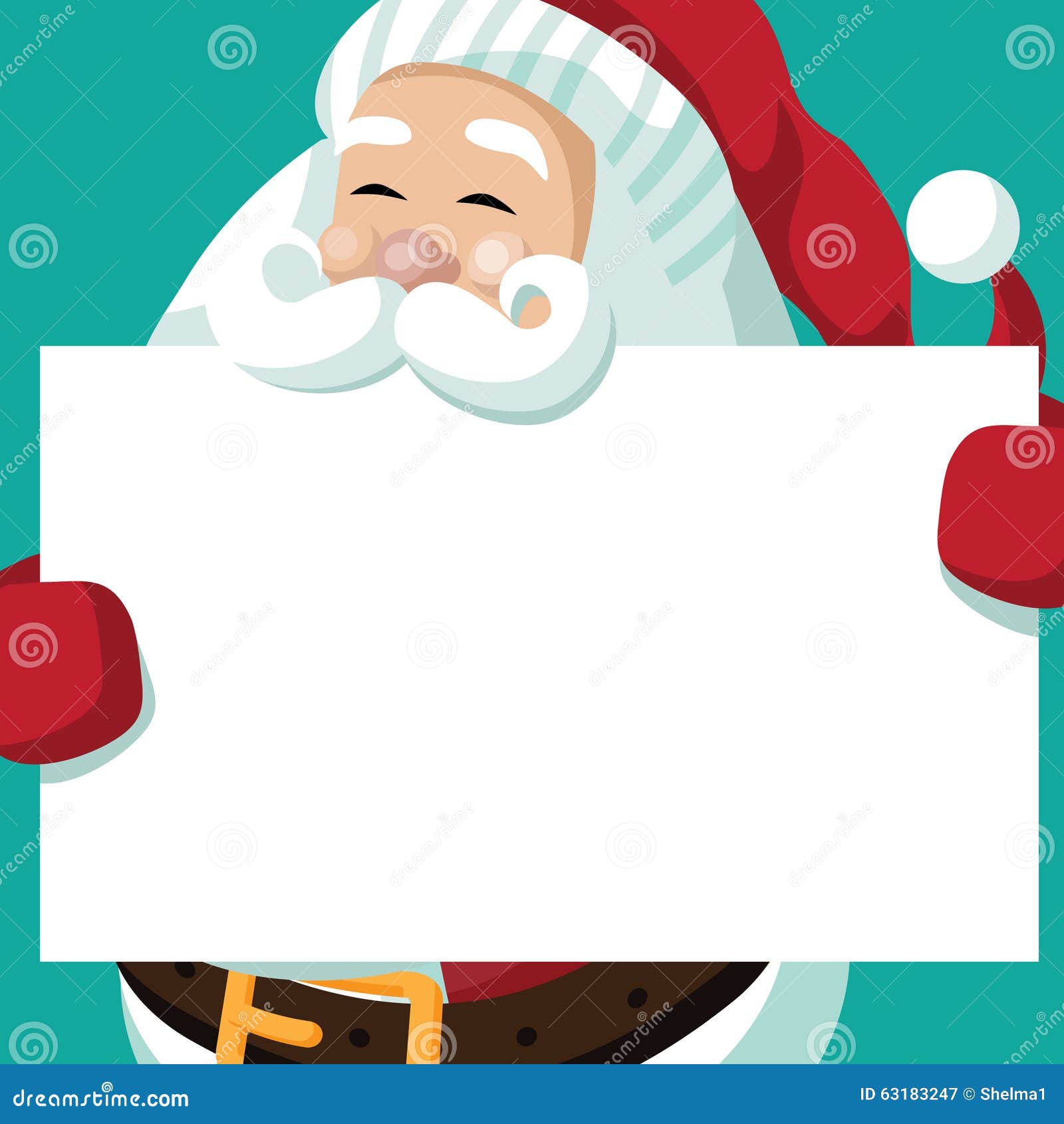 Santa Claus Holds Your Message on a Placard. Stock Vector ...