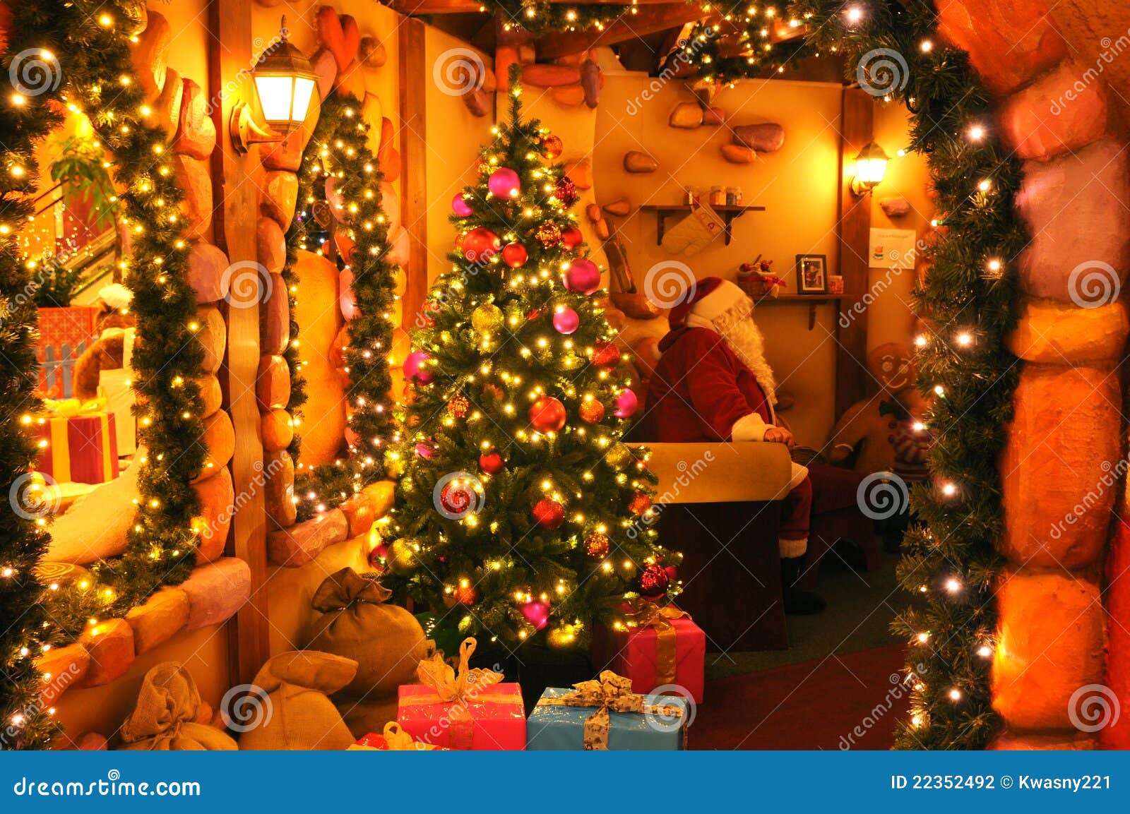 Santa Claus home stock photo. Image of warm, present - 22352492