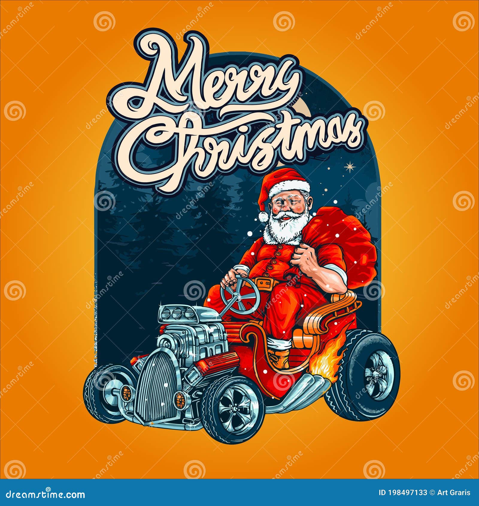 Santa Hot Rod Stock Illustrations – 6 Santa Hot Rod Stock Illustrations ...