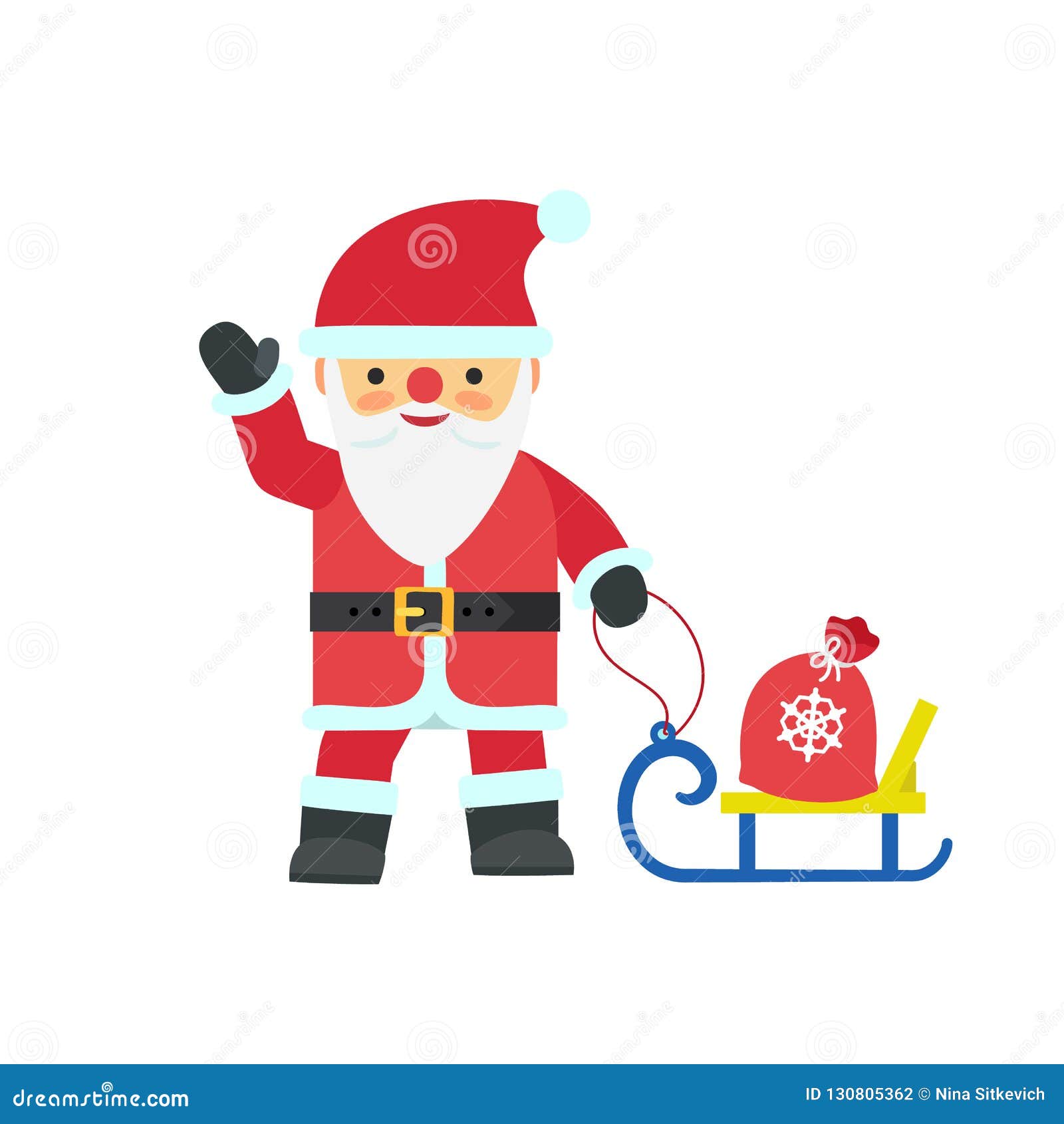 Santa Claus Icon, Flat Style Stock Vector - Illustration of claus ...
