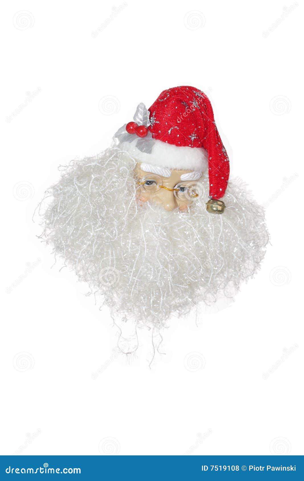 Santa Claus Isolated on White Stock Photo - Image of gift, face: 7519108