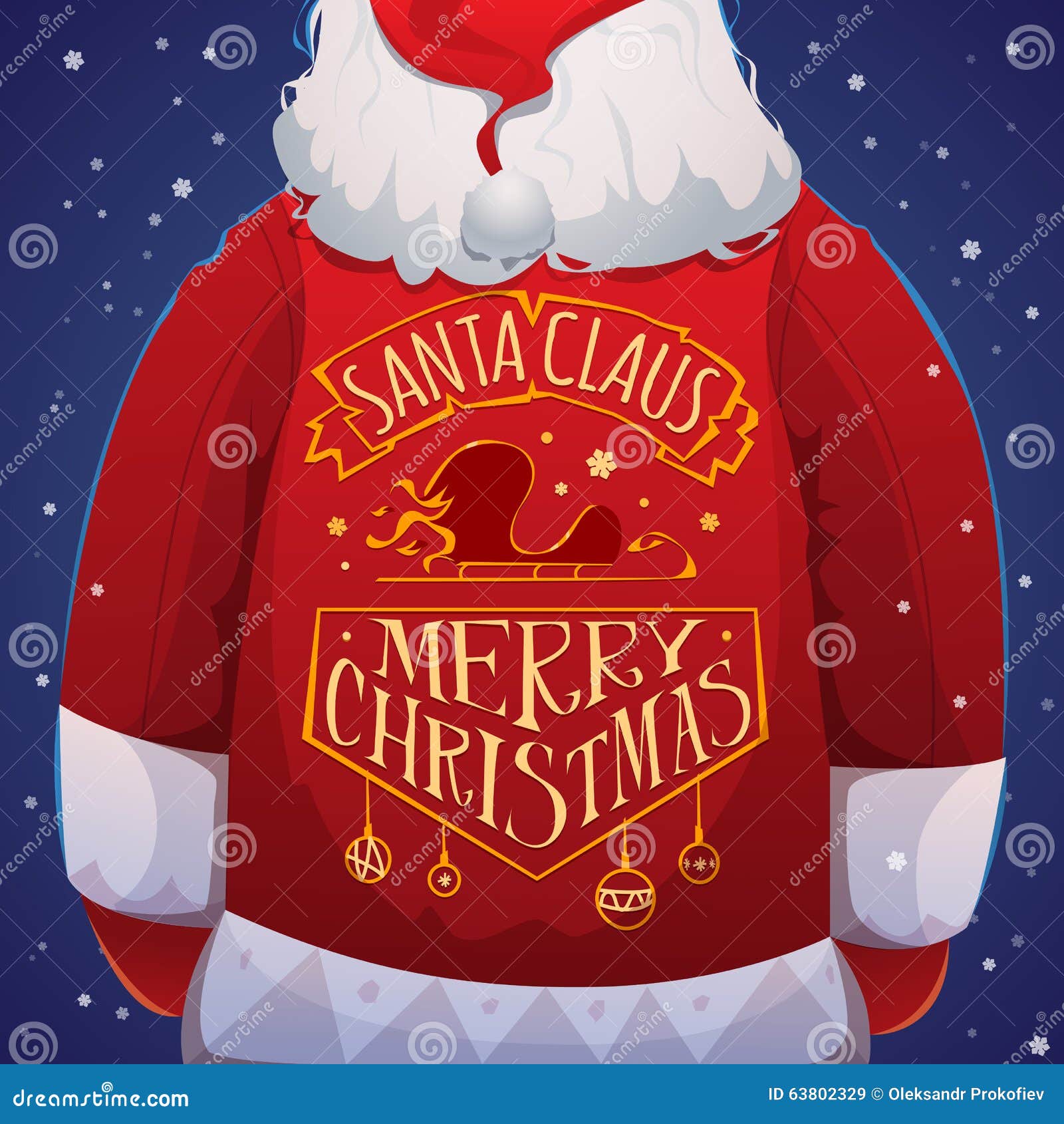 Santa Claus with jacket stock vector. Illustration of claus - 63802329