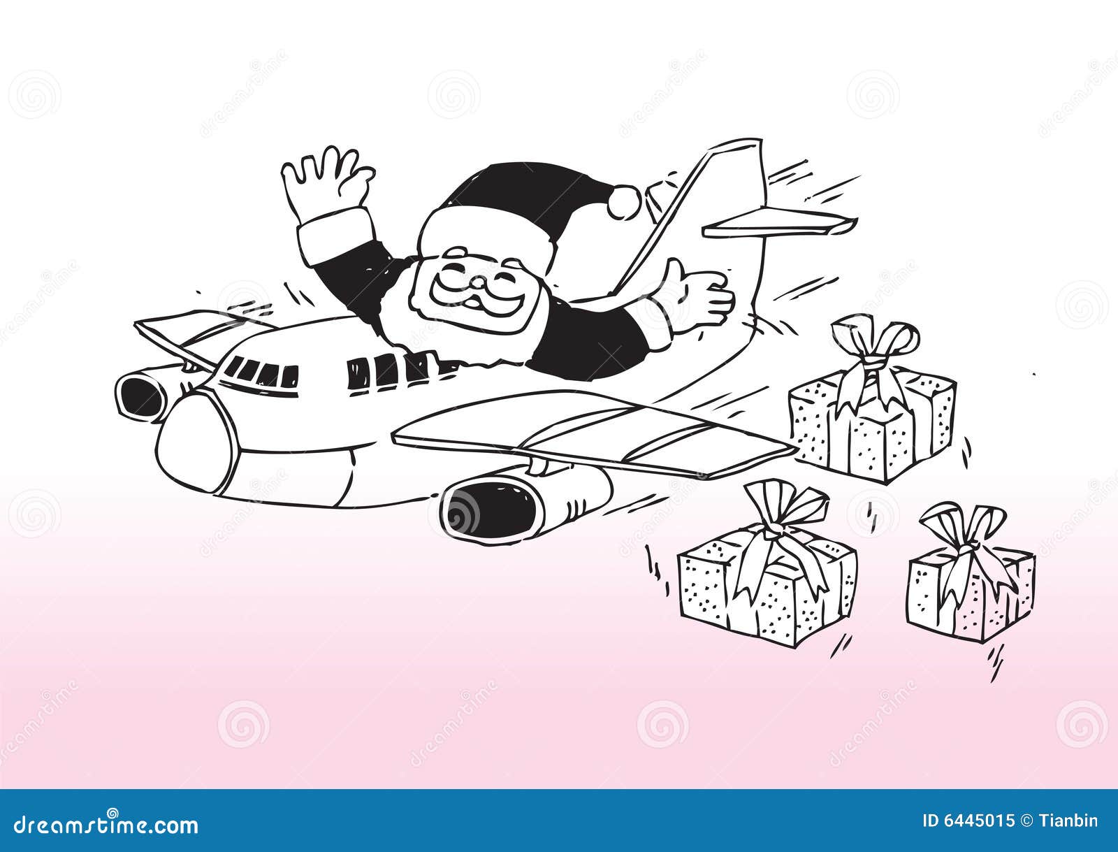 Santa Claus In Jet Plane Royalty Free Stock Photo - Image: 6445015