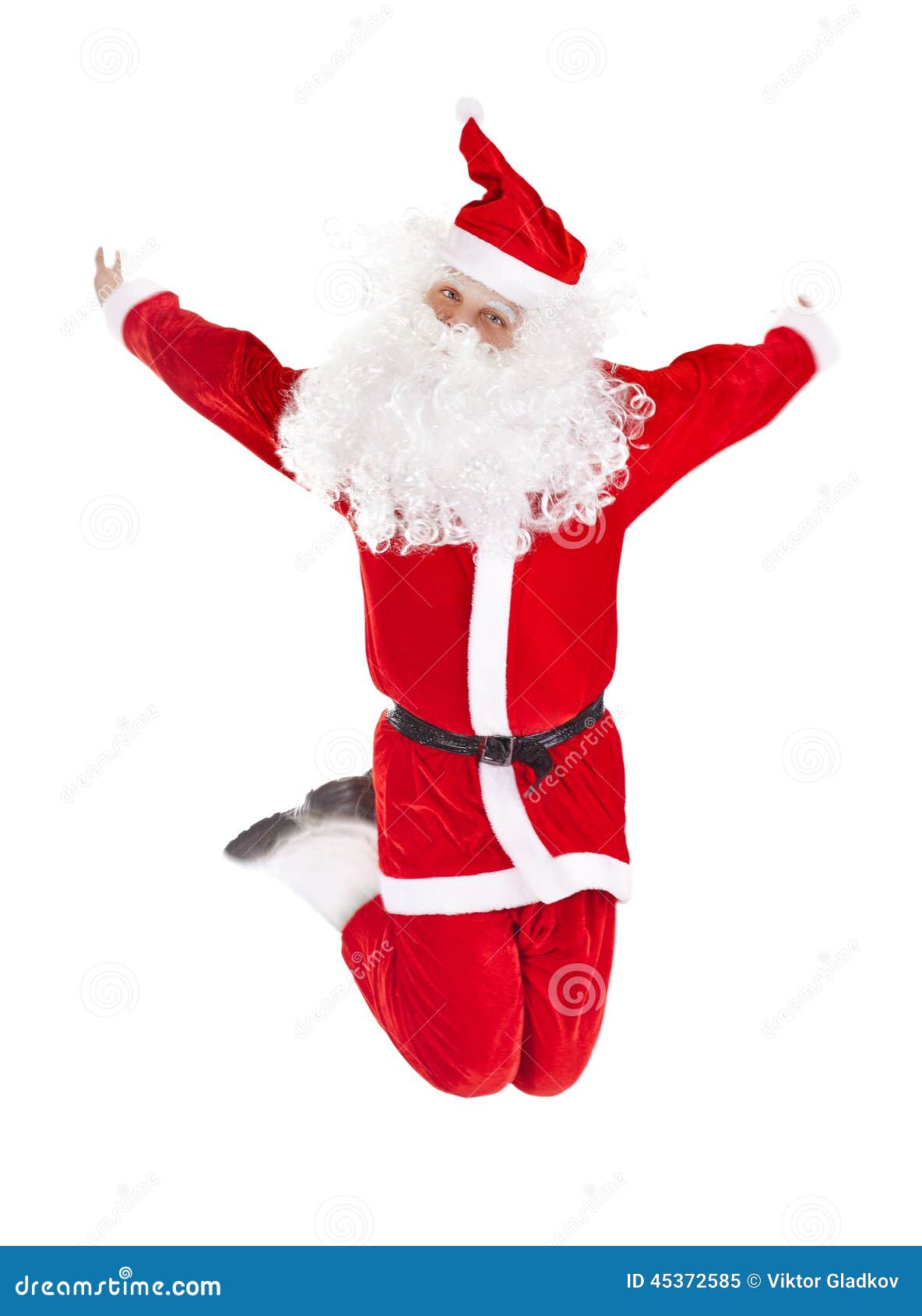 Santa Claus jumping stock image. Image of human, adult - 45372585