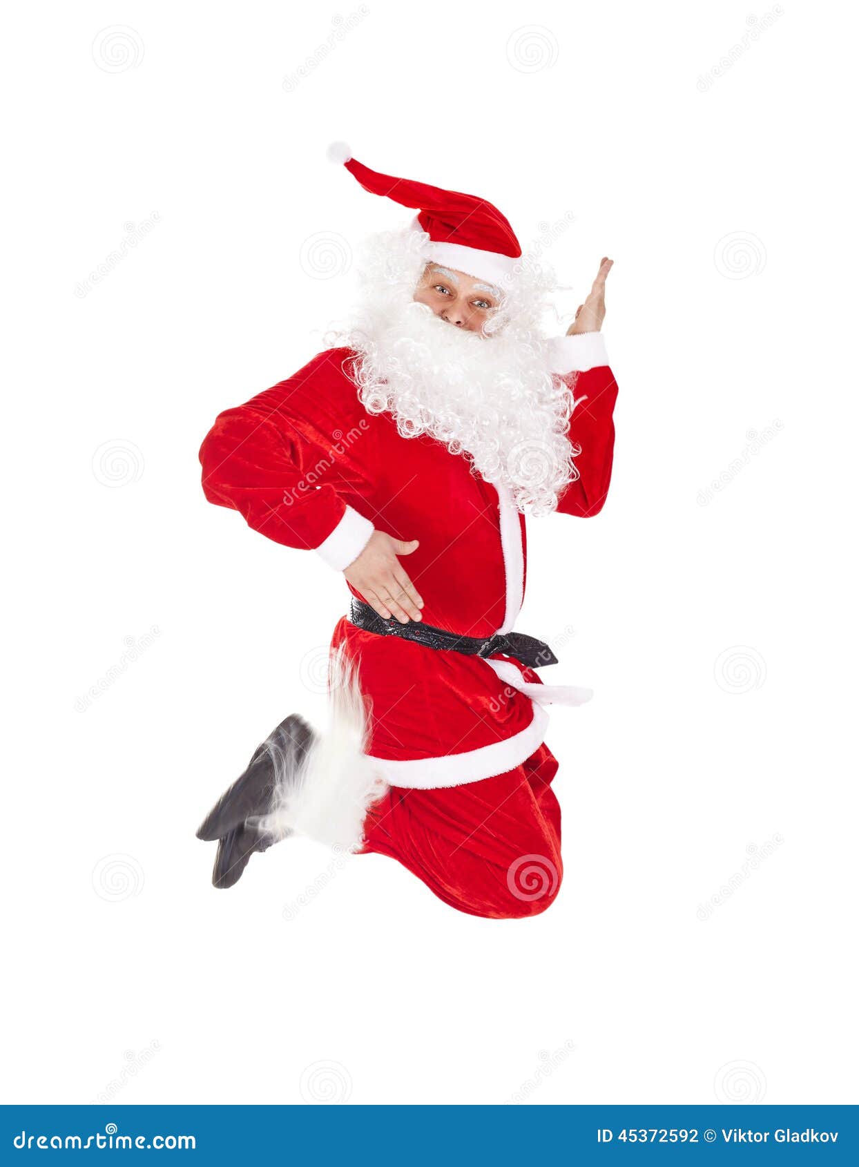 Santa Claus jumping stock photo. Image of background - 45372592