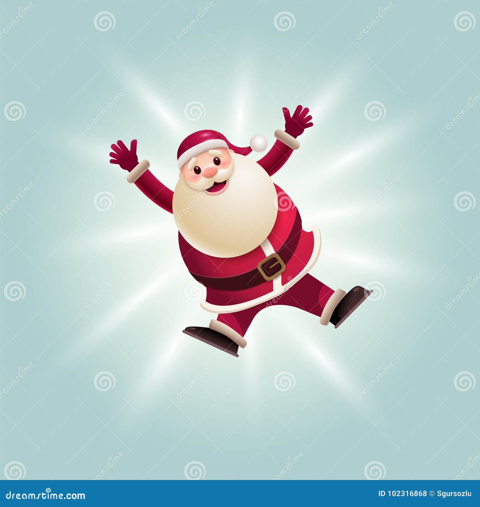 Santa Claus jumping stock vector. Illustration of season - 102316868